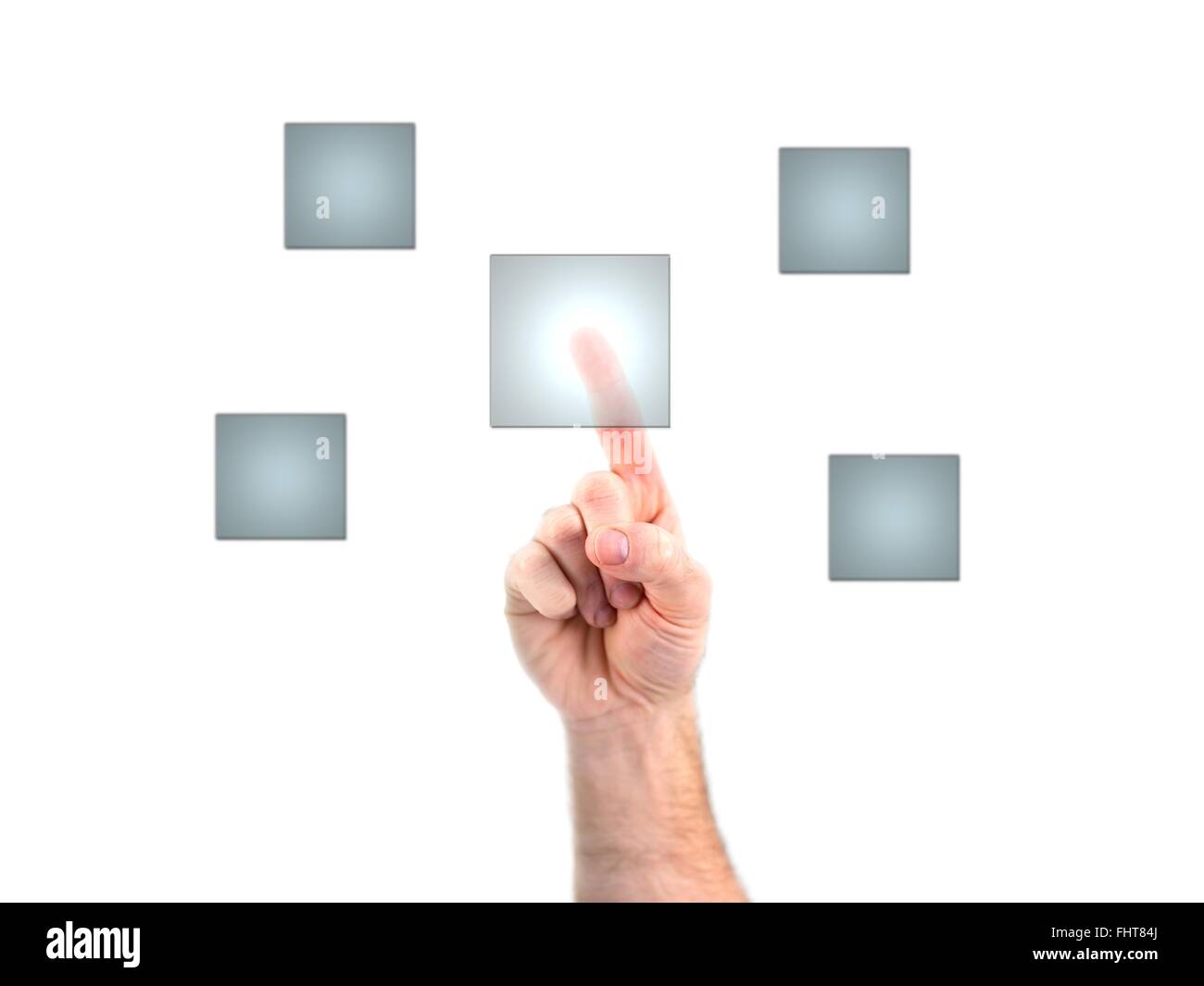 A hand touching a modern touch screen Stock Photo - Alamy