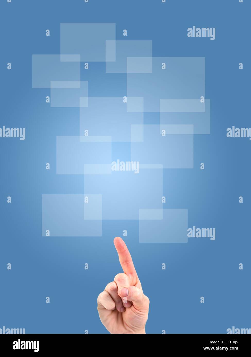 A hand touching a modern touch screen Stock Photo - Alamy