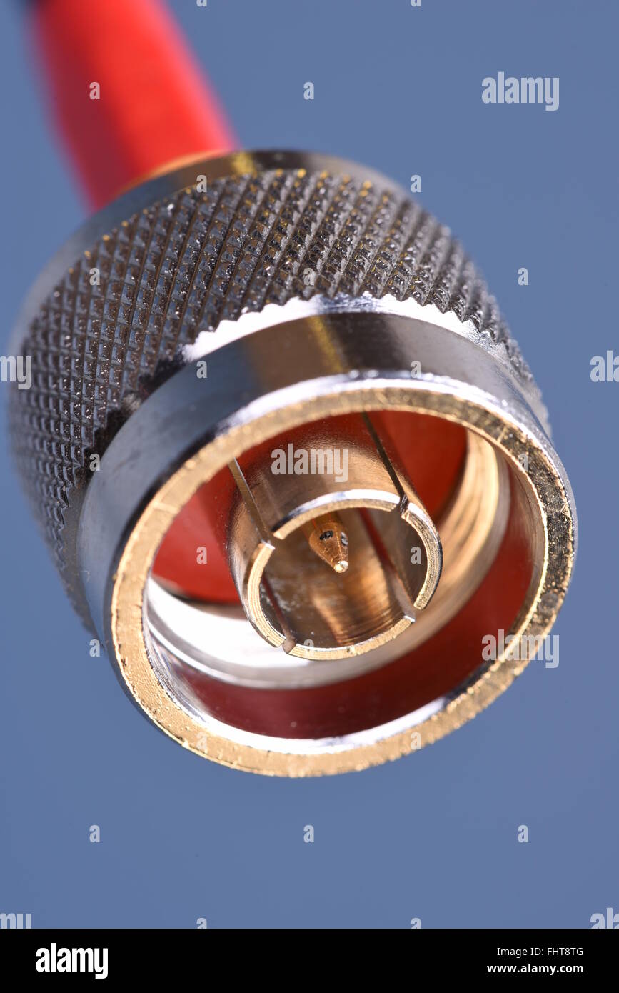 Closeup of coaxial connector Stock Photo - Alamy