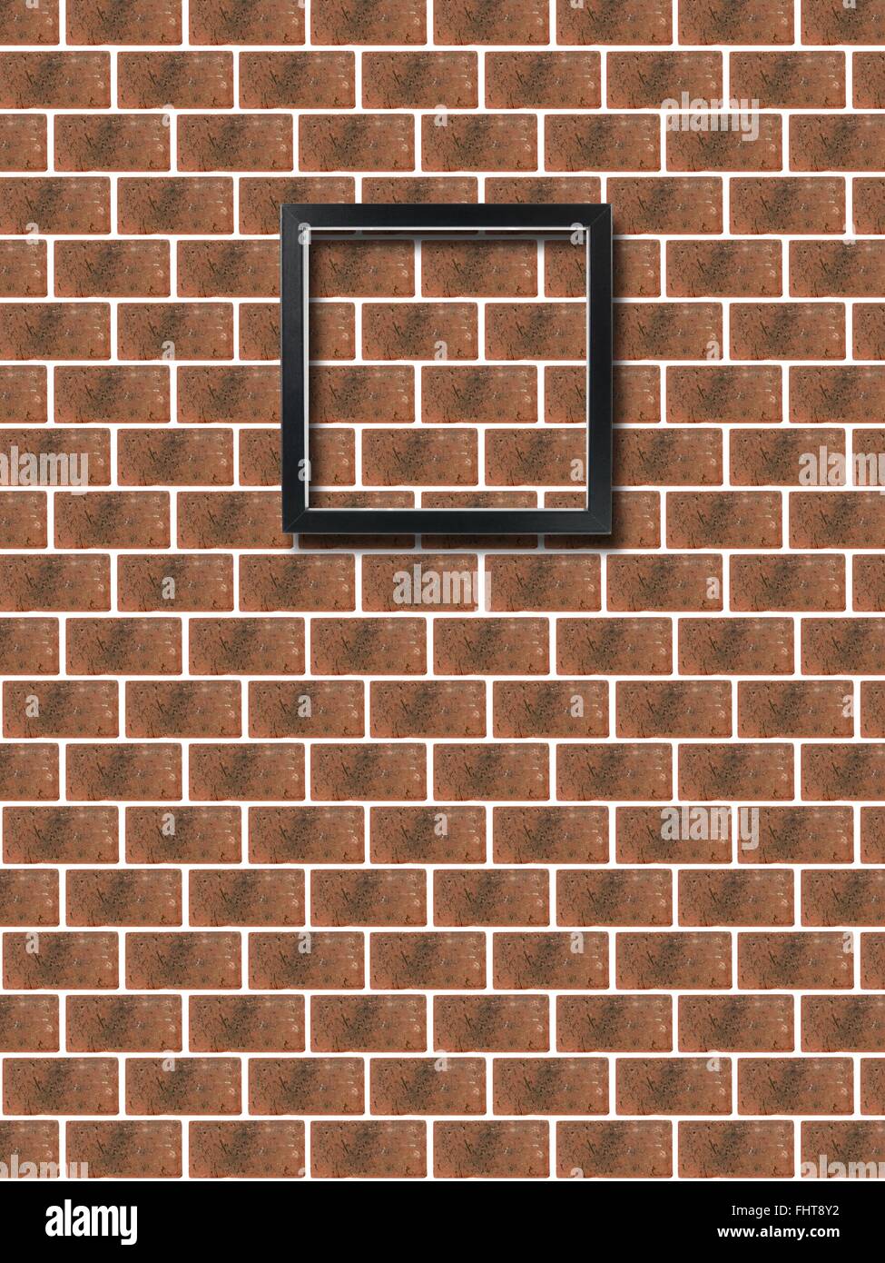 A photo frame on a red brick wall Stock Photo - Alamy