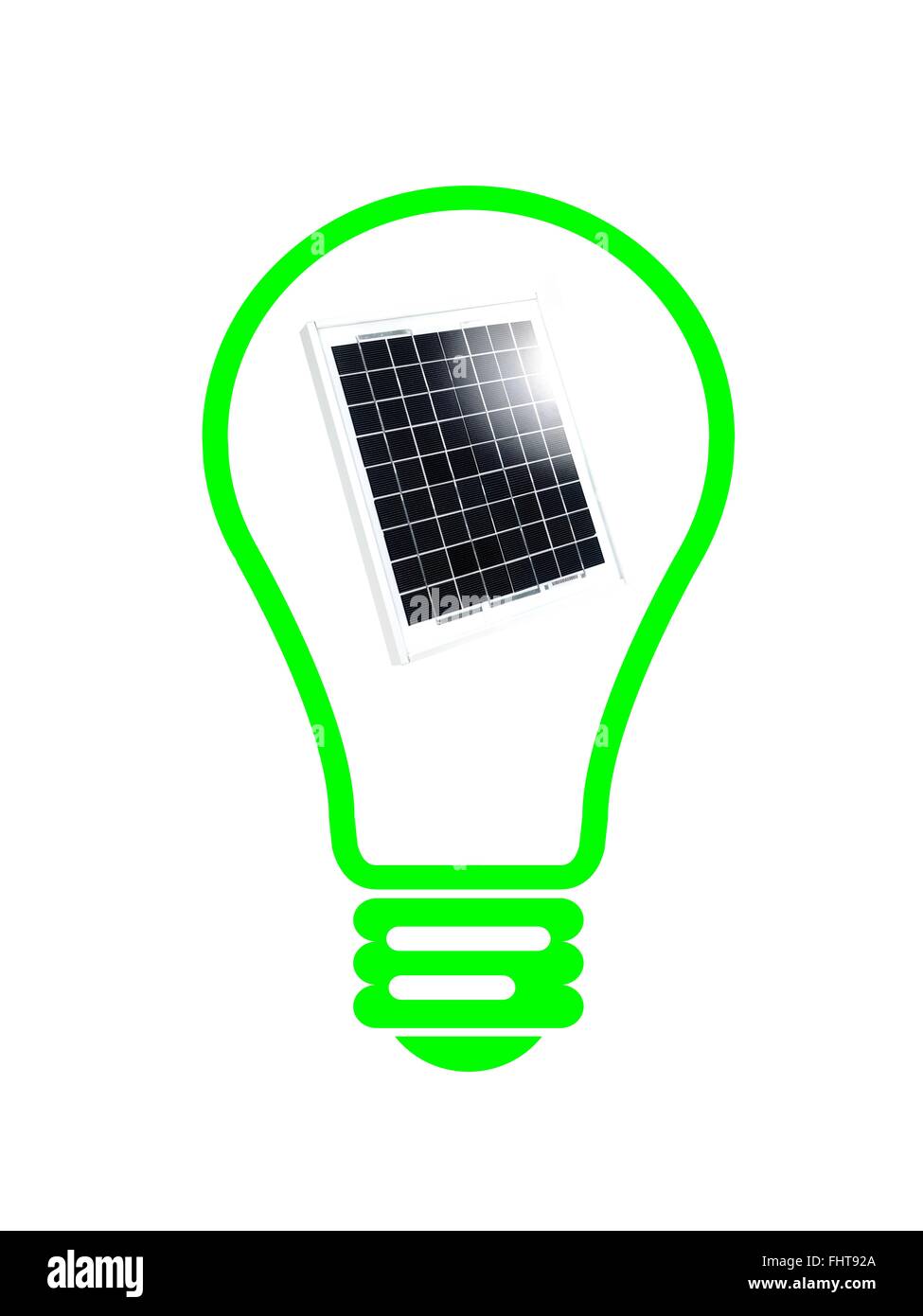 A light bulb with a solar panel Stock Photo - Alamy