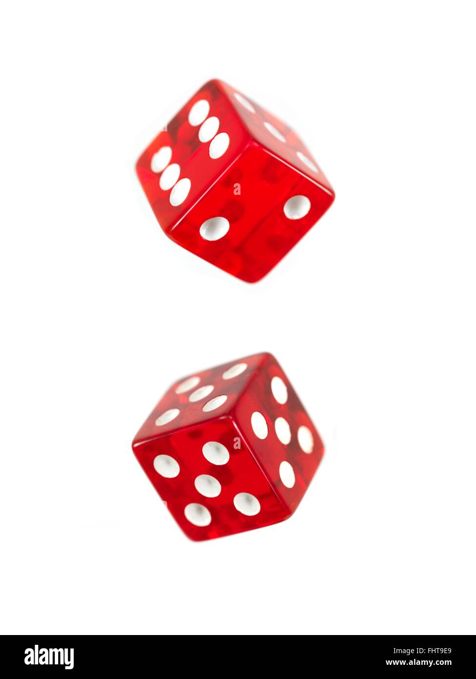 Red die isolated against a white background Stock Photo - Alamy