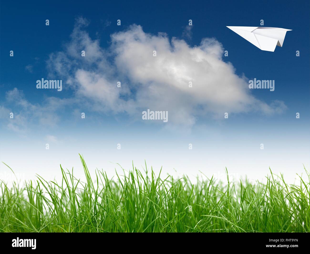 A paper plane in the sky Stock Photo - Alamy