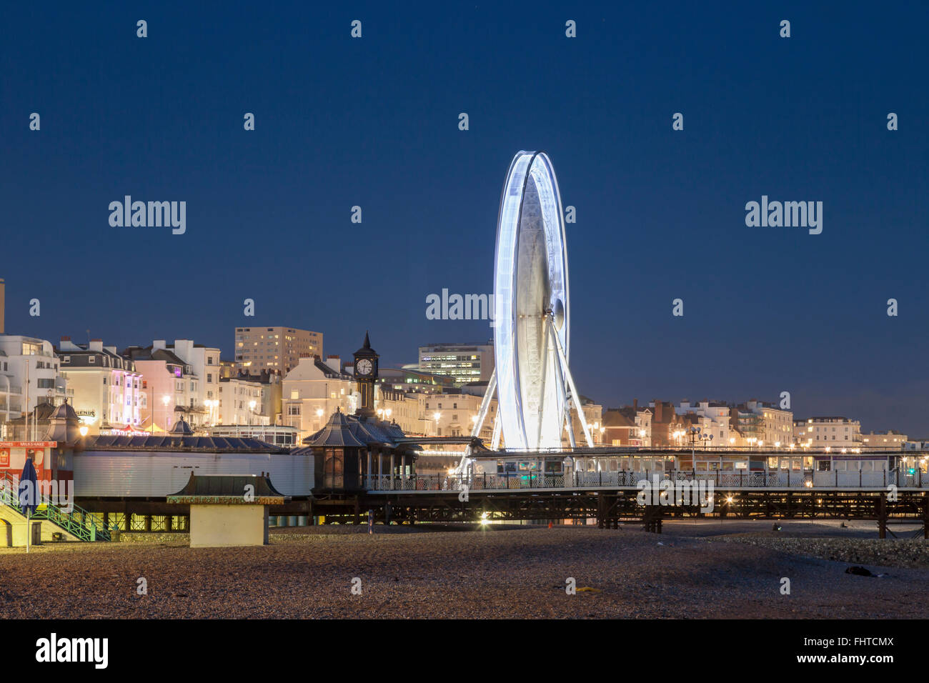 Brighton seafront at night, UK Stock Photo - Alamy
