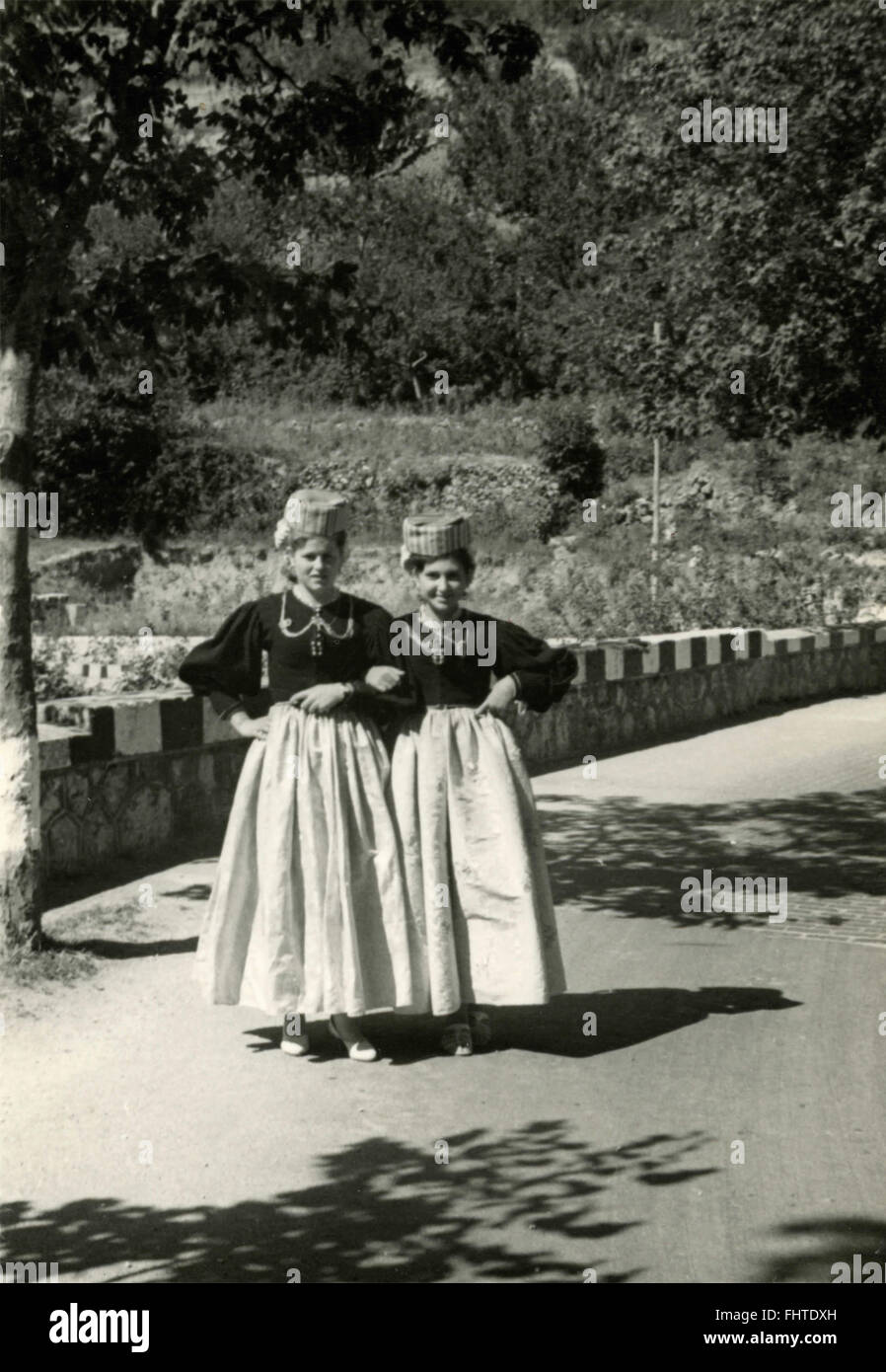 Women with the Sardinian traditional dress, Scanno, Italy Stock Photo ...