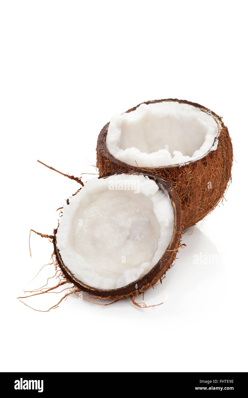 Tropical background. Coconut isolated Stock Photo - Alamy