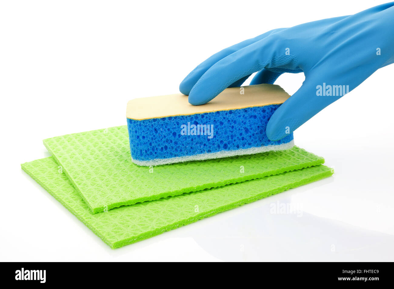 Hand with sponge cleaning Stock Photo - Alamy