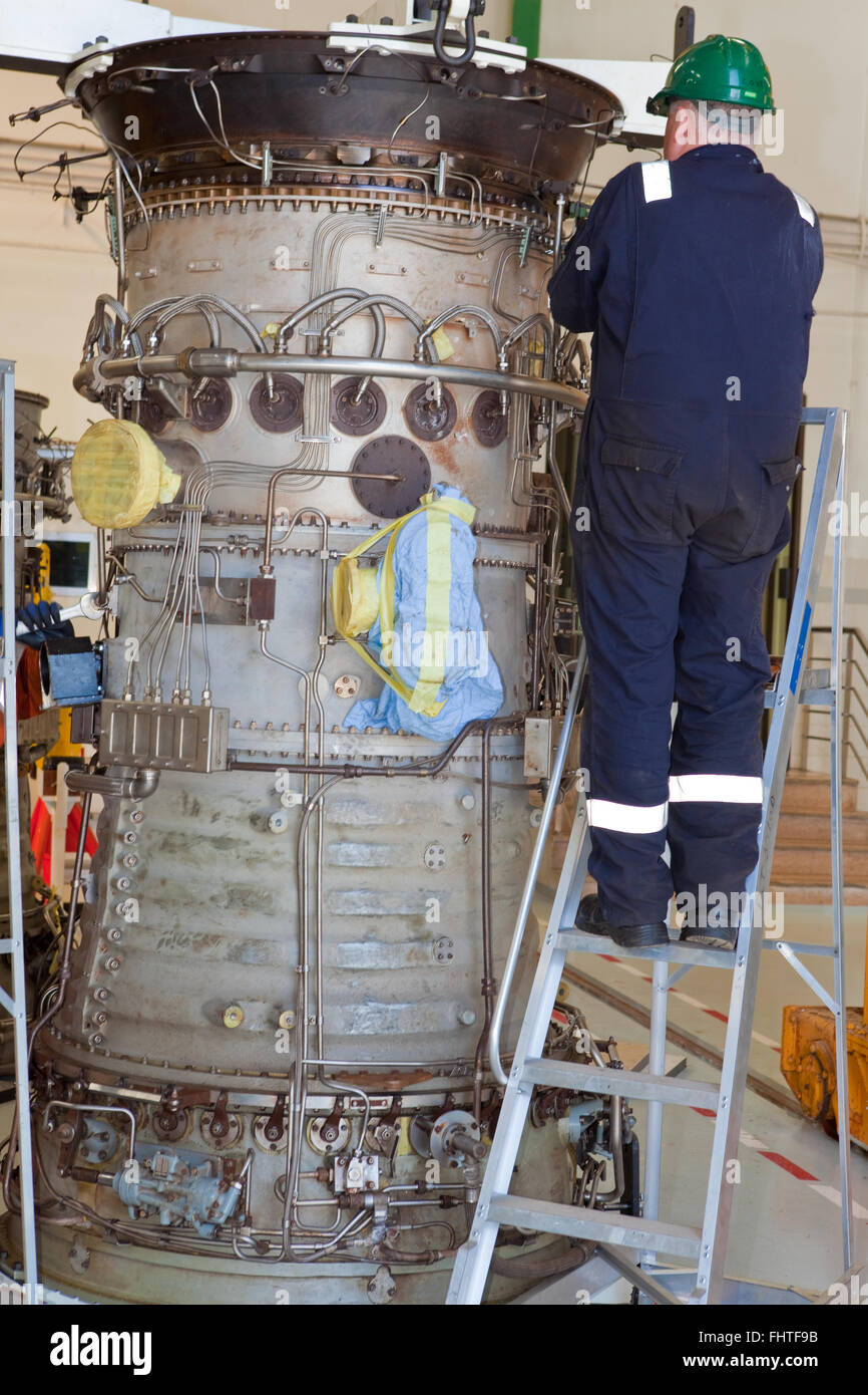 Gas generator maintenance in workshop Stock Photo - Alamy