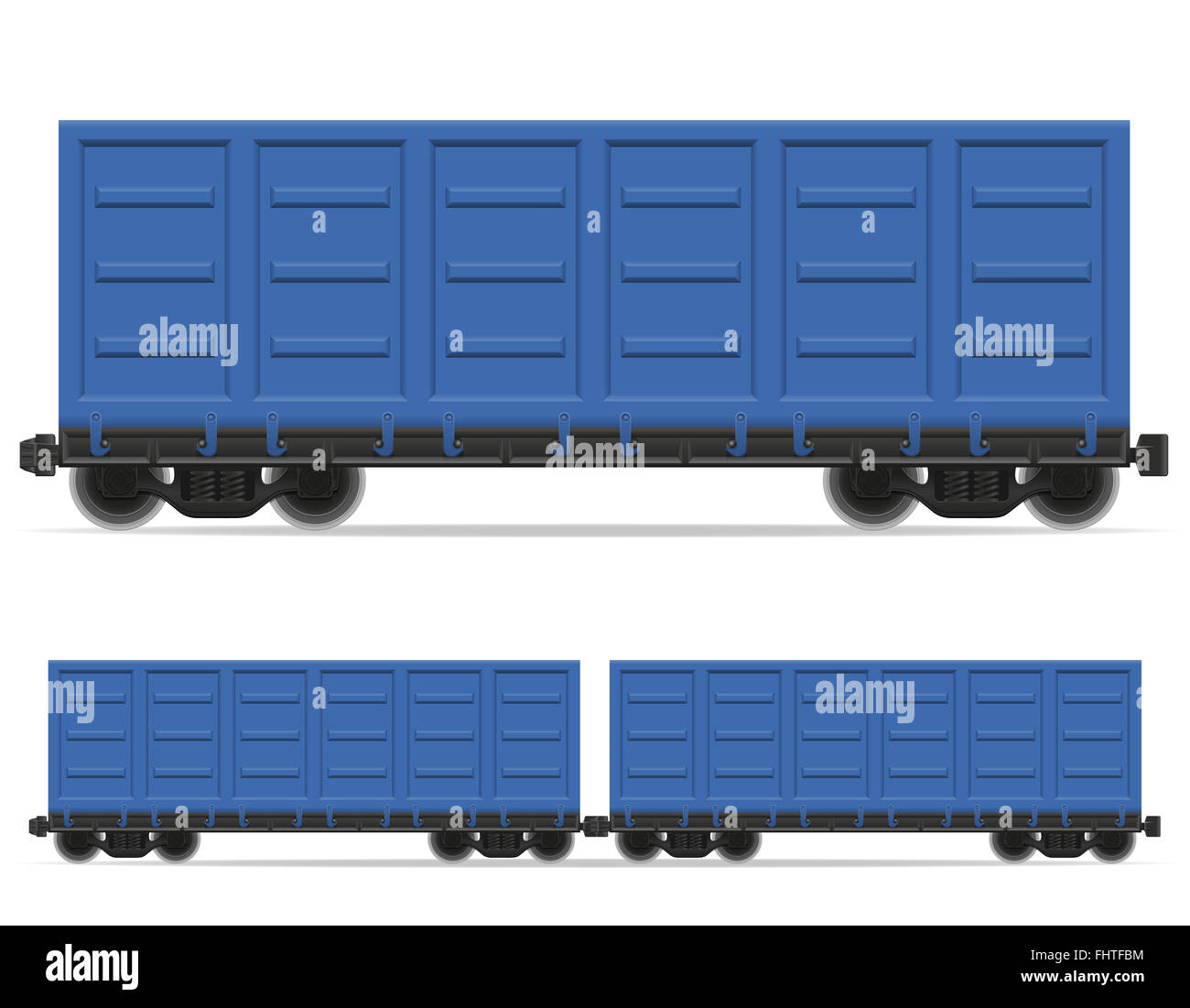 railway train with locomotive and wagons illustration isolated on white ...