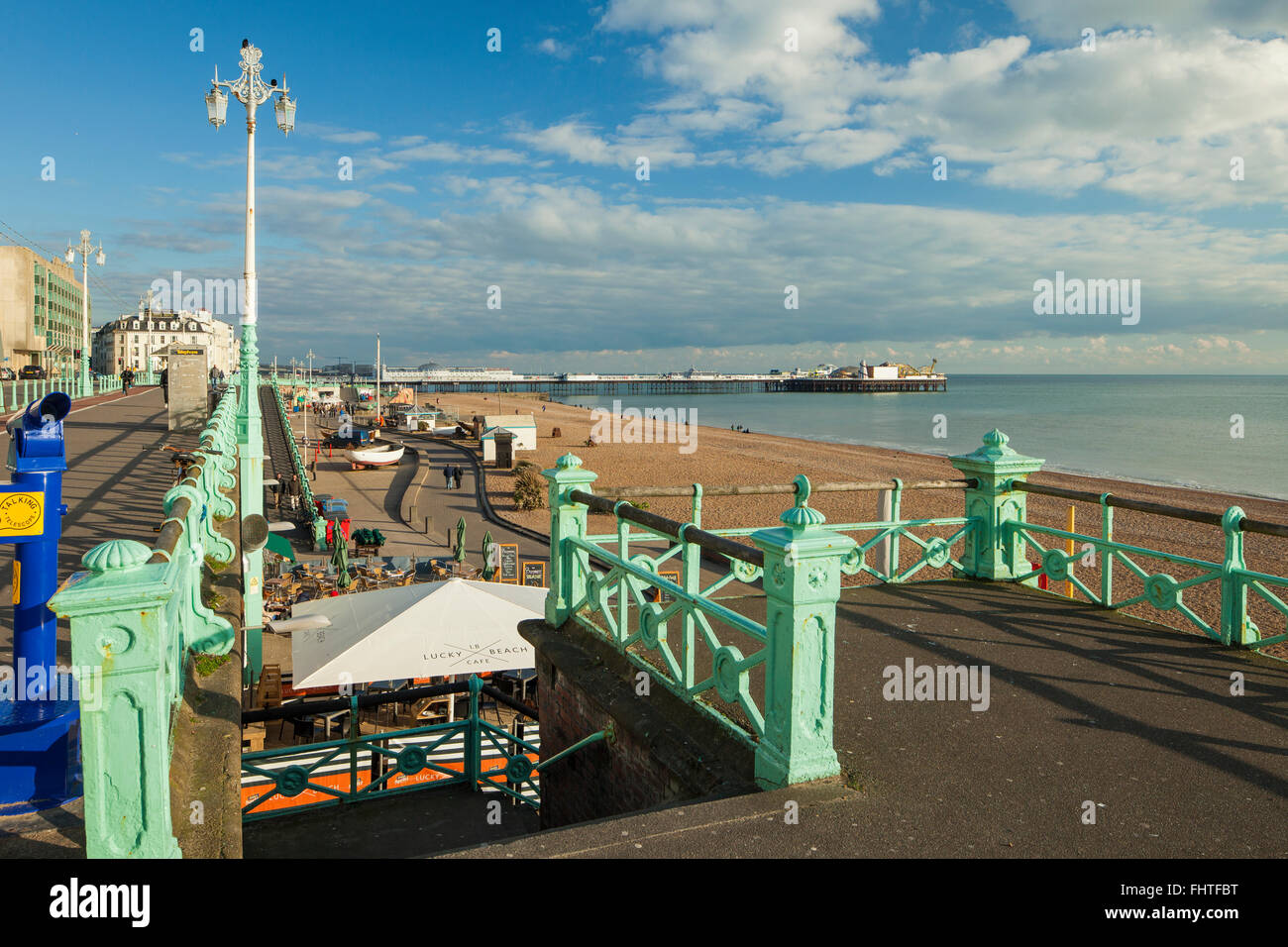 Sunny winter afternoon on Brighton seafront, East Sussex, England Stock ...