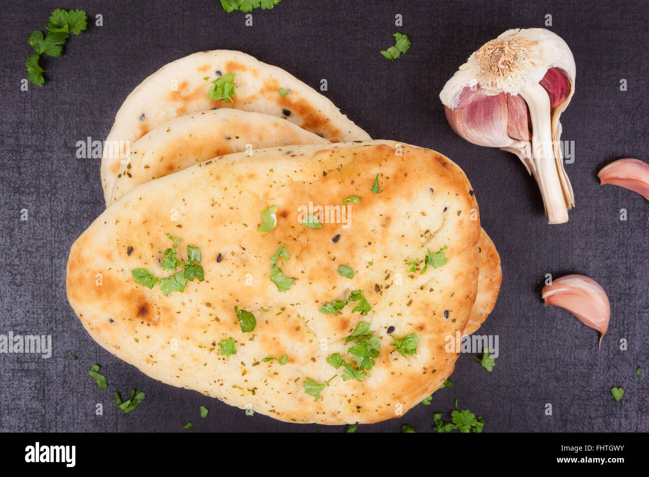 Naan bread, top view Stock Photo - Alamy