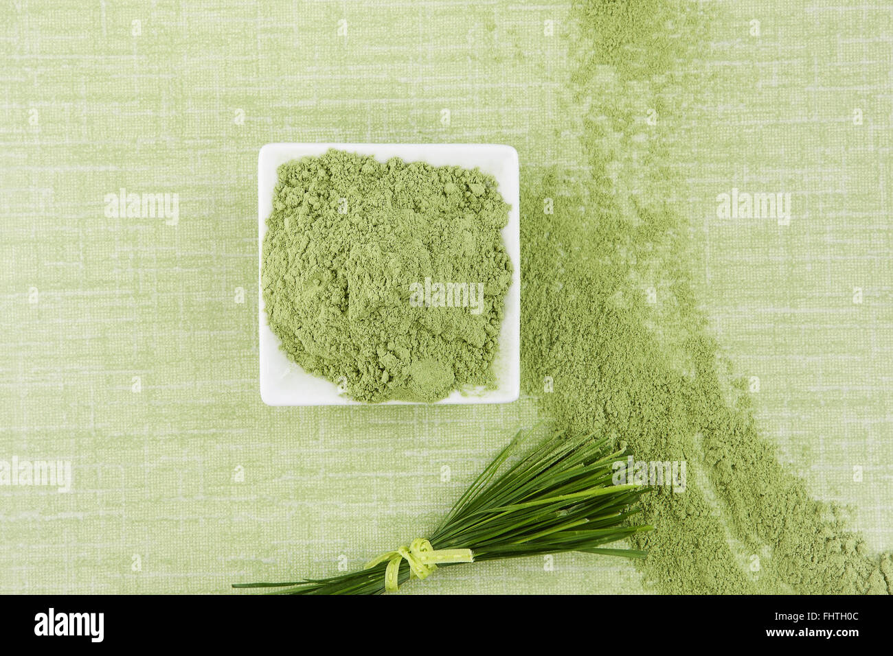 Green superfood wheatgrass blades hi-res stock photography and images ...