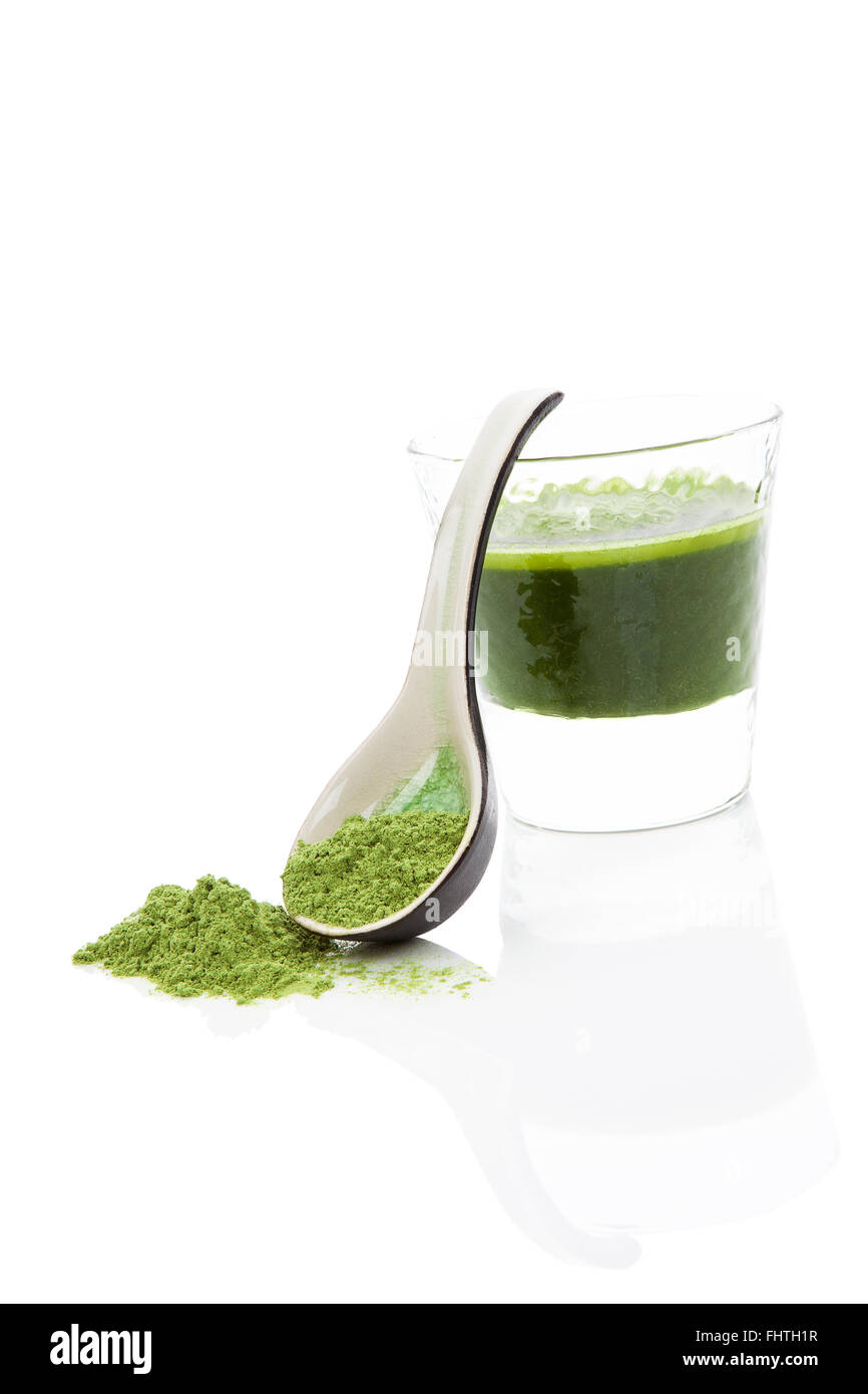 Wheat grass drink Stock Photo - Alamy