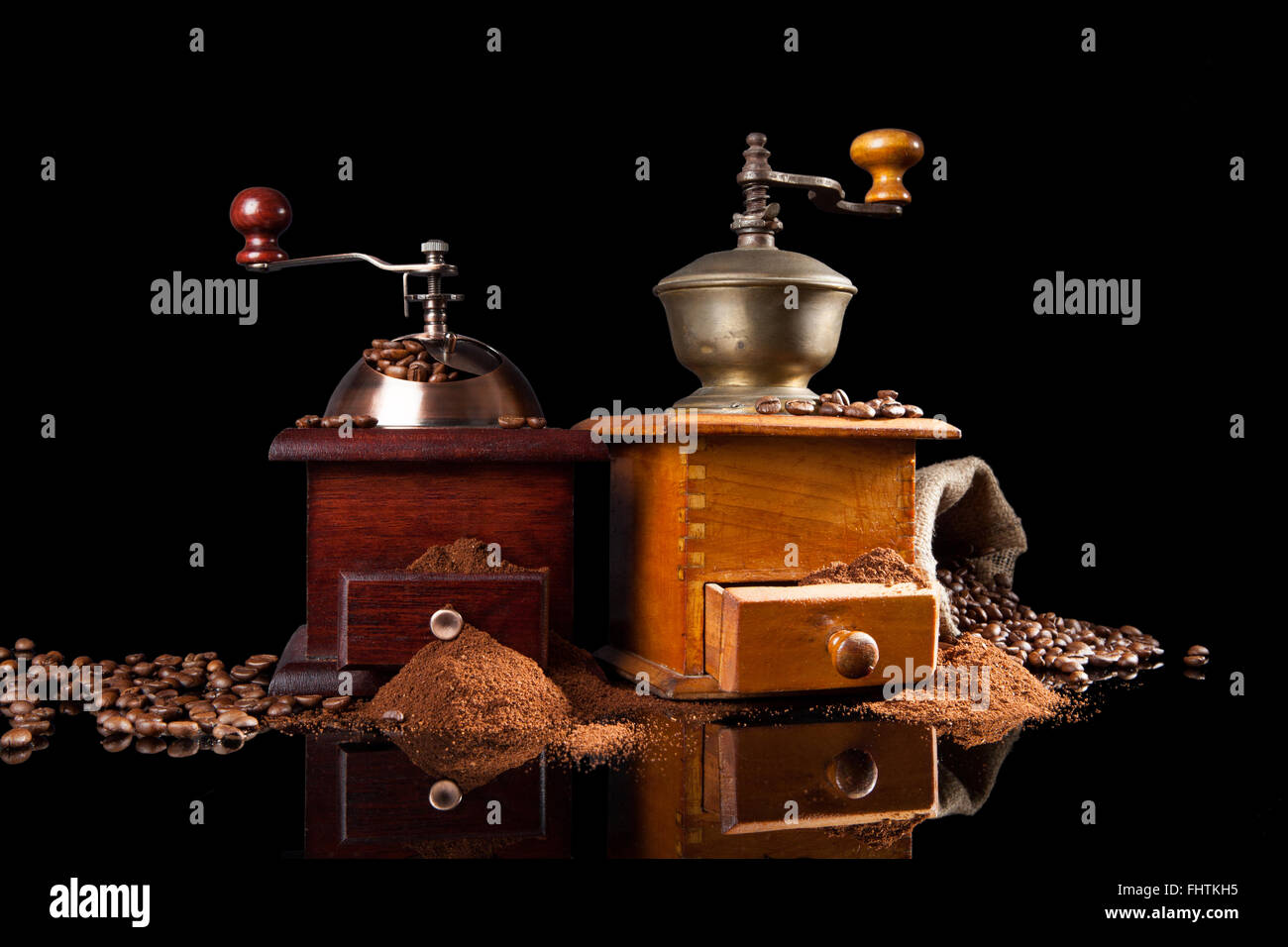 Wooden coffee mill hi-res stock photography and images - Alamy