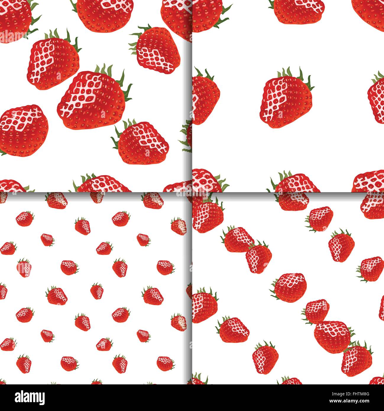 Seamless pattern set with strawberry Stock Vector Image & Art - Alamy
