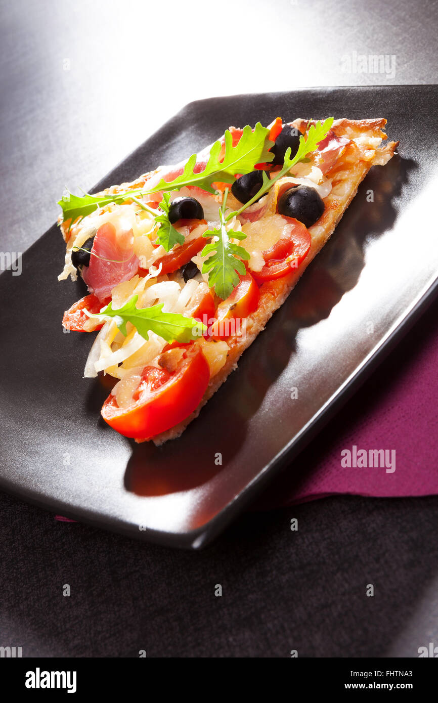Delicious pizza eating Stock Photo - Alamy