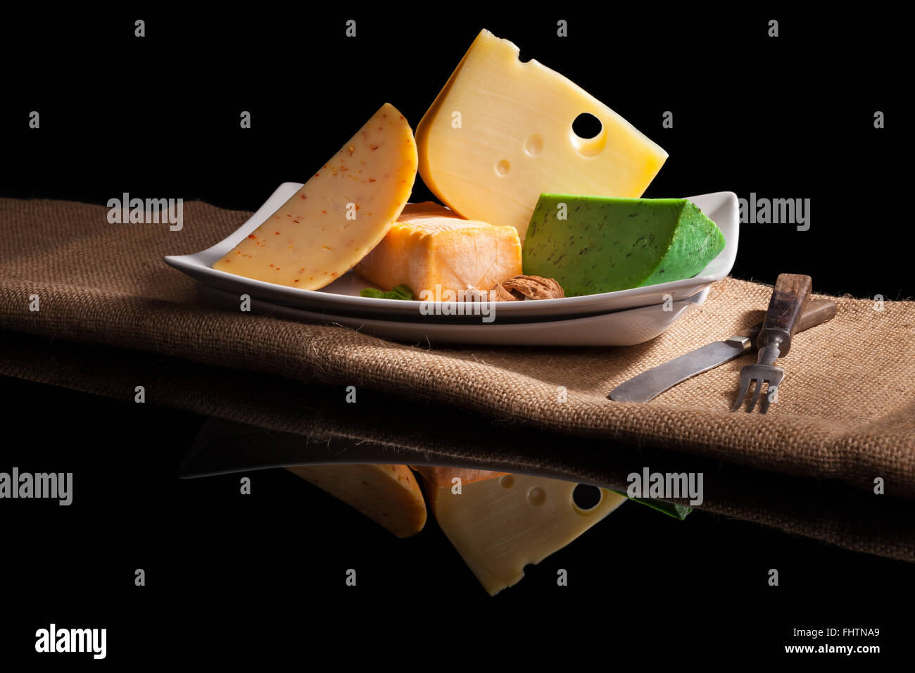 Various cheese sorts Stock Photo - Alamy