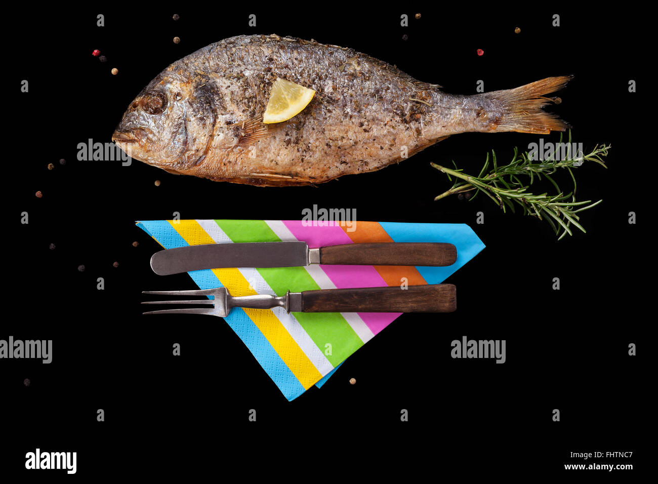 Grilled sea bream fish Stock Photo - Alamy