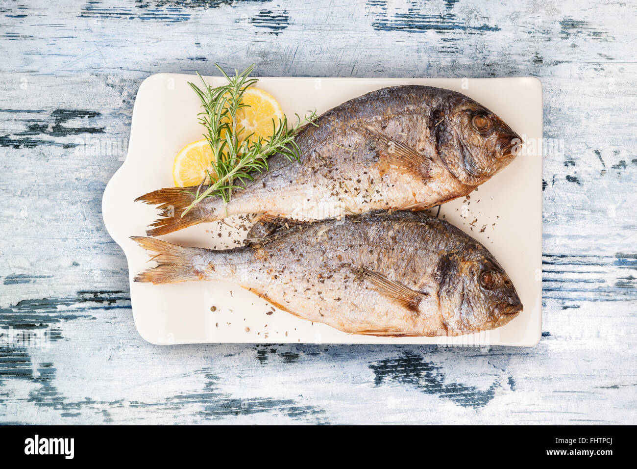 Delicious grilled sea bream fish Stock Photo - Alamy