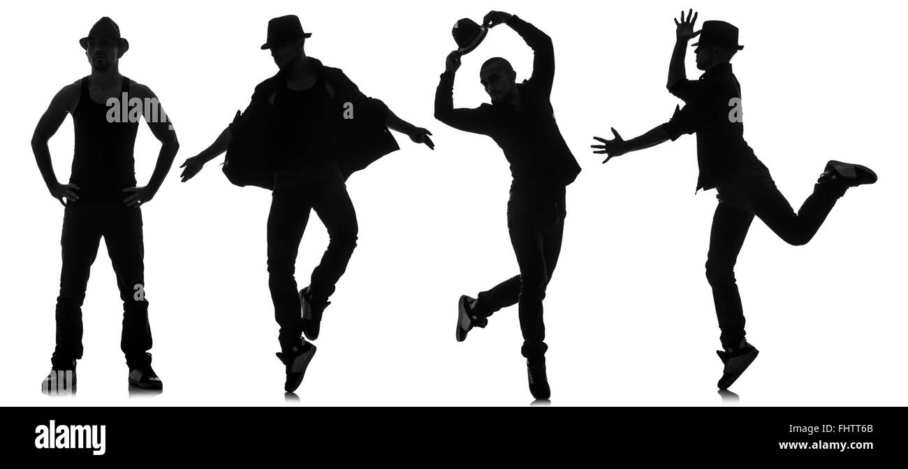 Silhouettes of dancers in dancing concept Stock Photo - Alamy