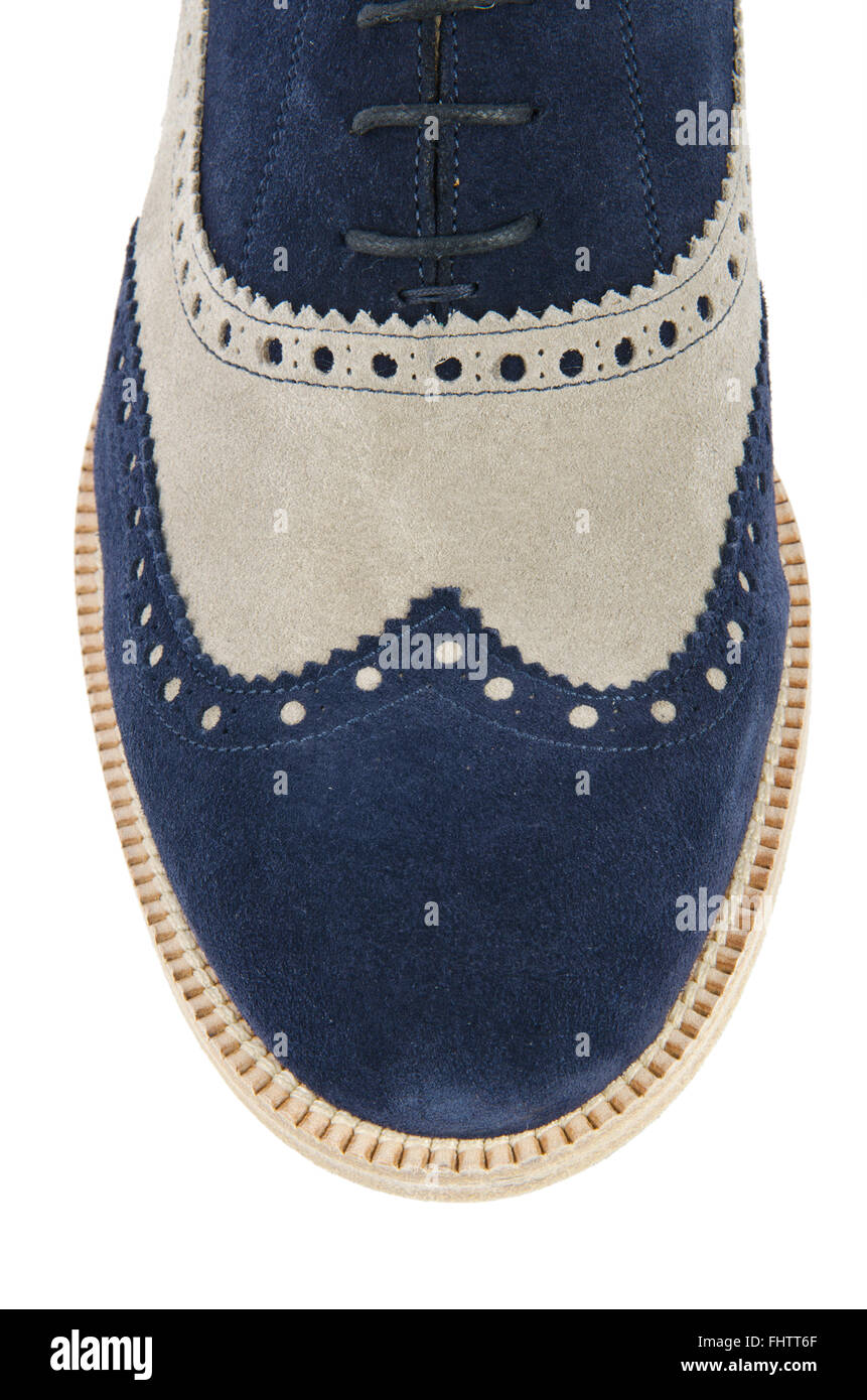 Tip of male shoes isolated on white Stock Photo - Alamy