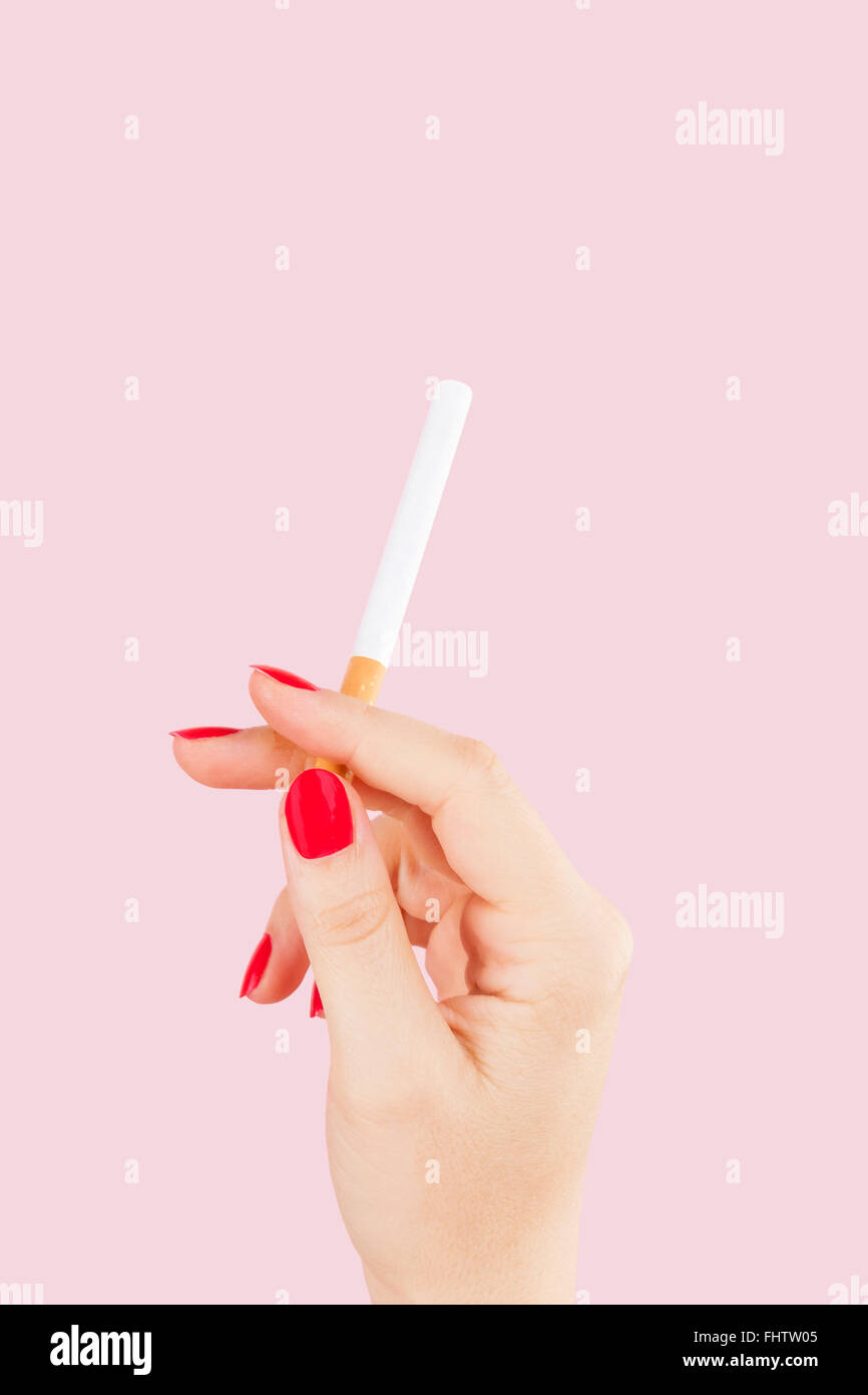 Red nails cigarette hi-res stock photography and images - Alamy
