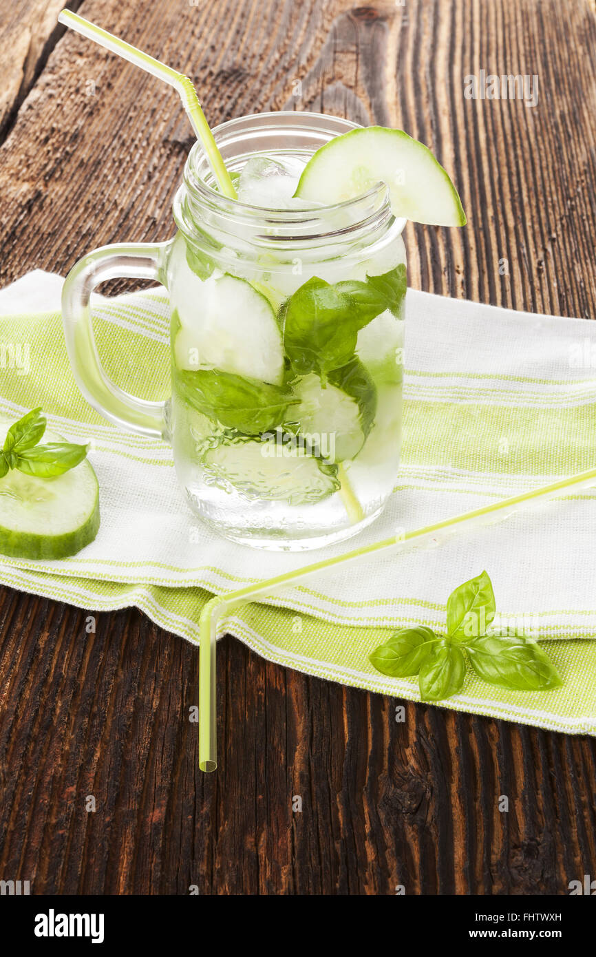 Cucumber basil lemonade Stock Photo - Alamy