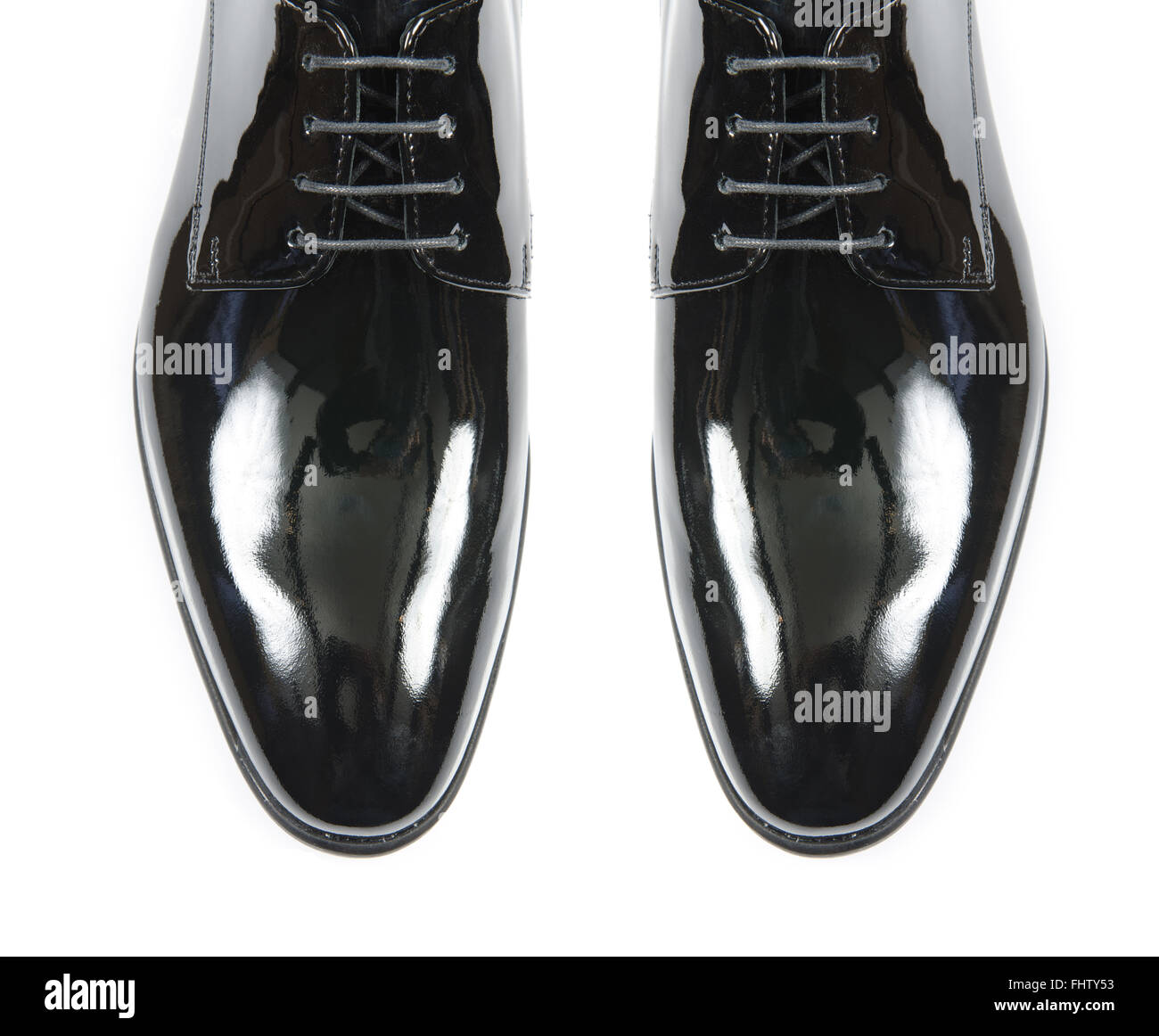 Tip of male shoes isolated on white Stock Photo - Alamy