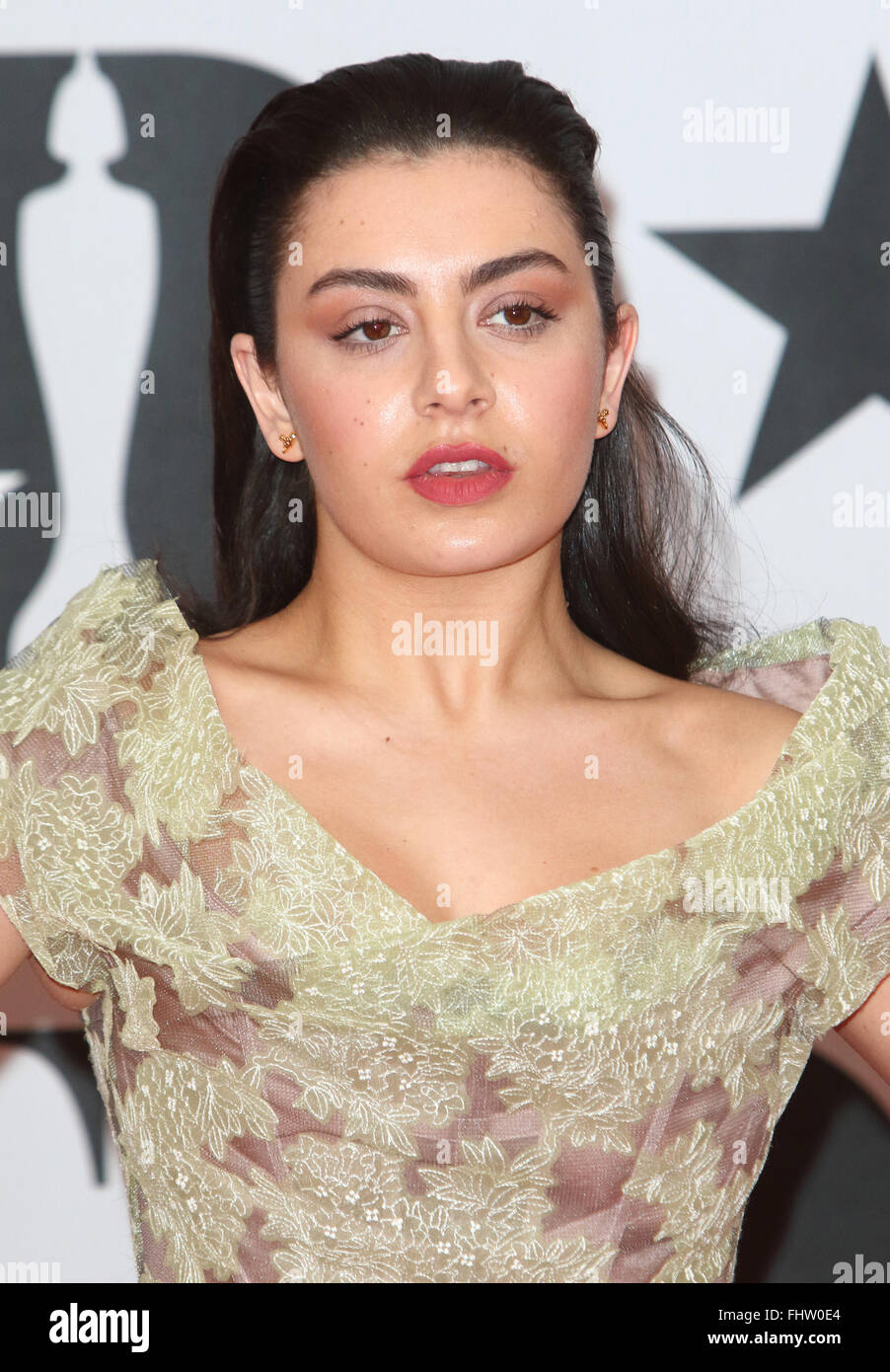London UK Charli XCX at BRIT Awards 2016 Red Carpet Arrivals at the O2 ...