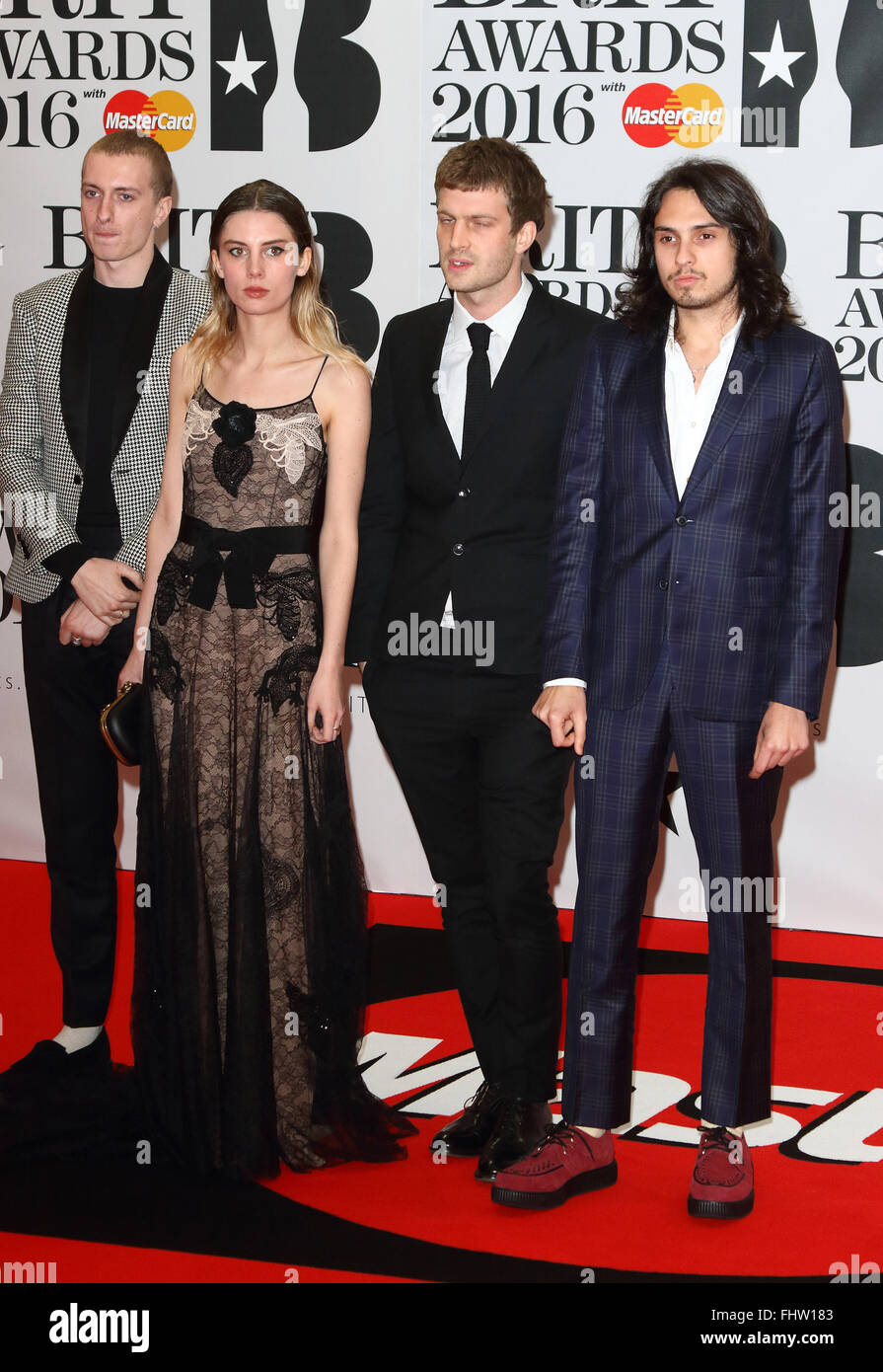 London UK Wolf Alice at BRIT Awards 2016 Red Carpet Arrivals at the O2 ...