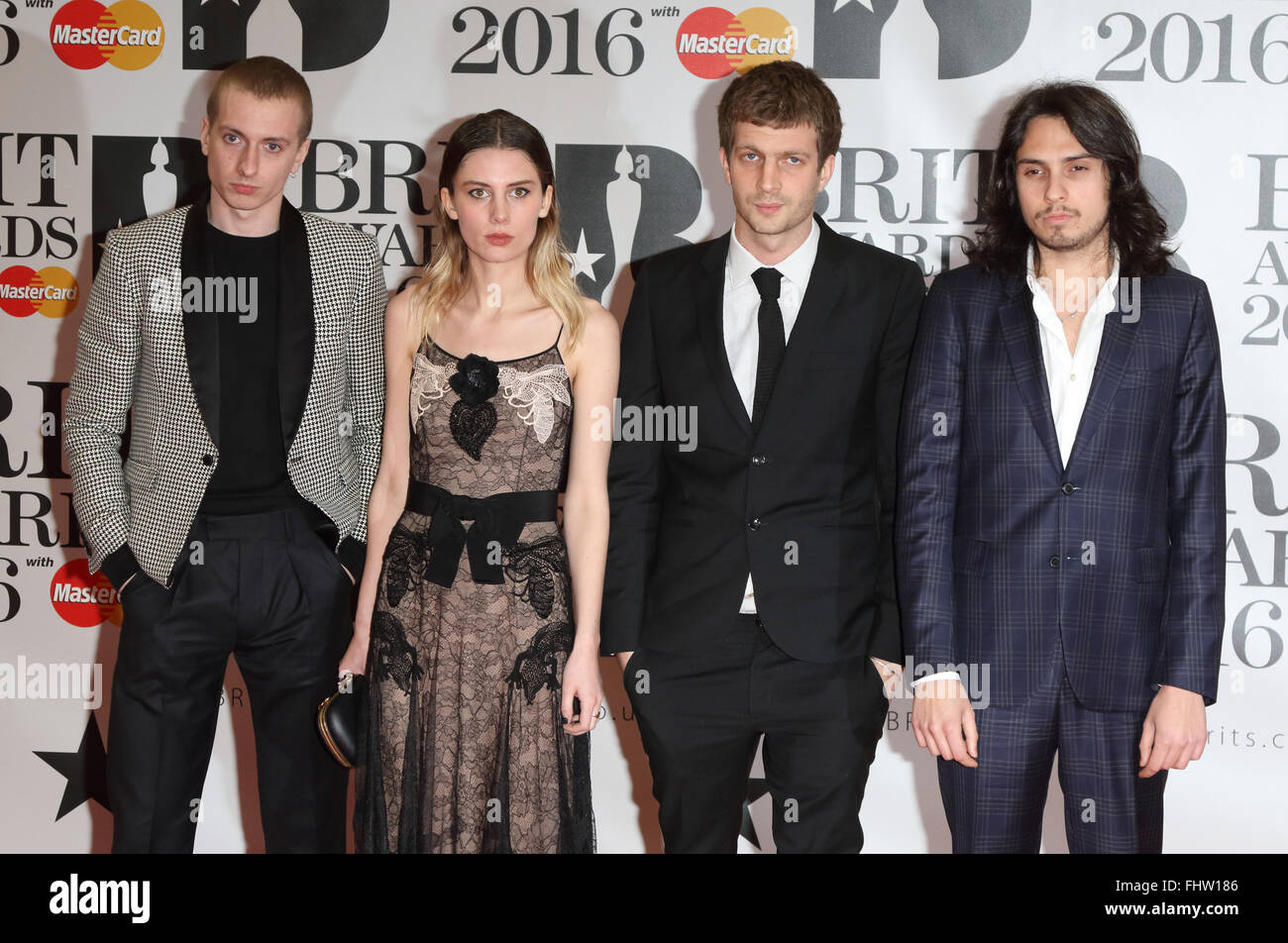 London UK Wolf Alice at BRIT Awards 2016 Red Carpet Arrivals at the O2 ...