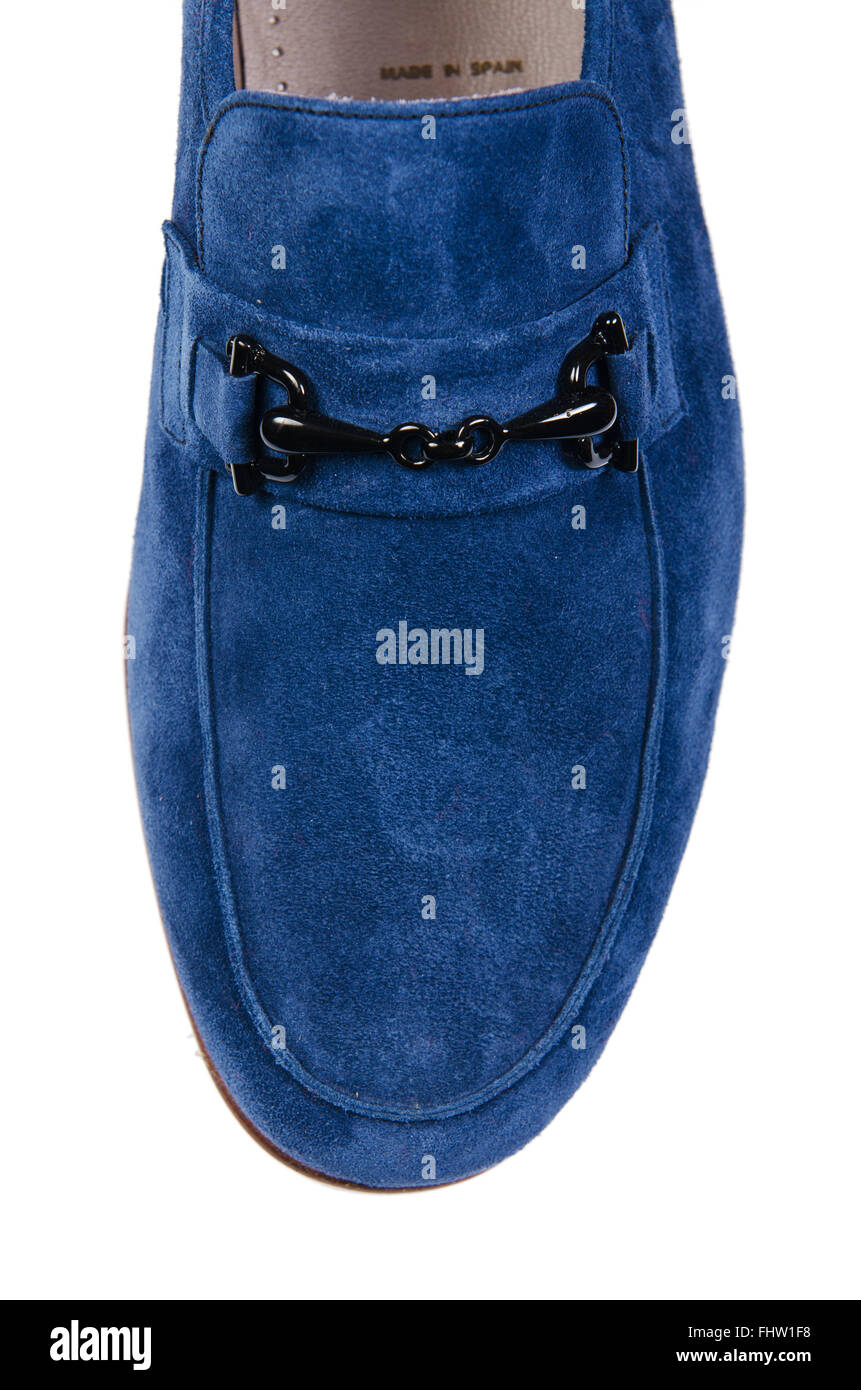 Tip of male shoes isolated on white Stock Photo - Alamy