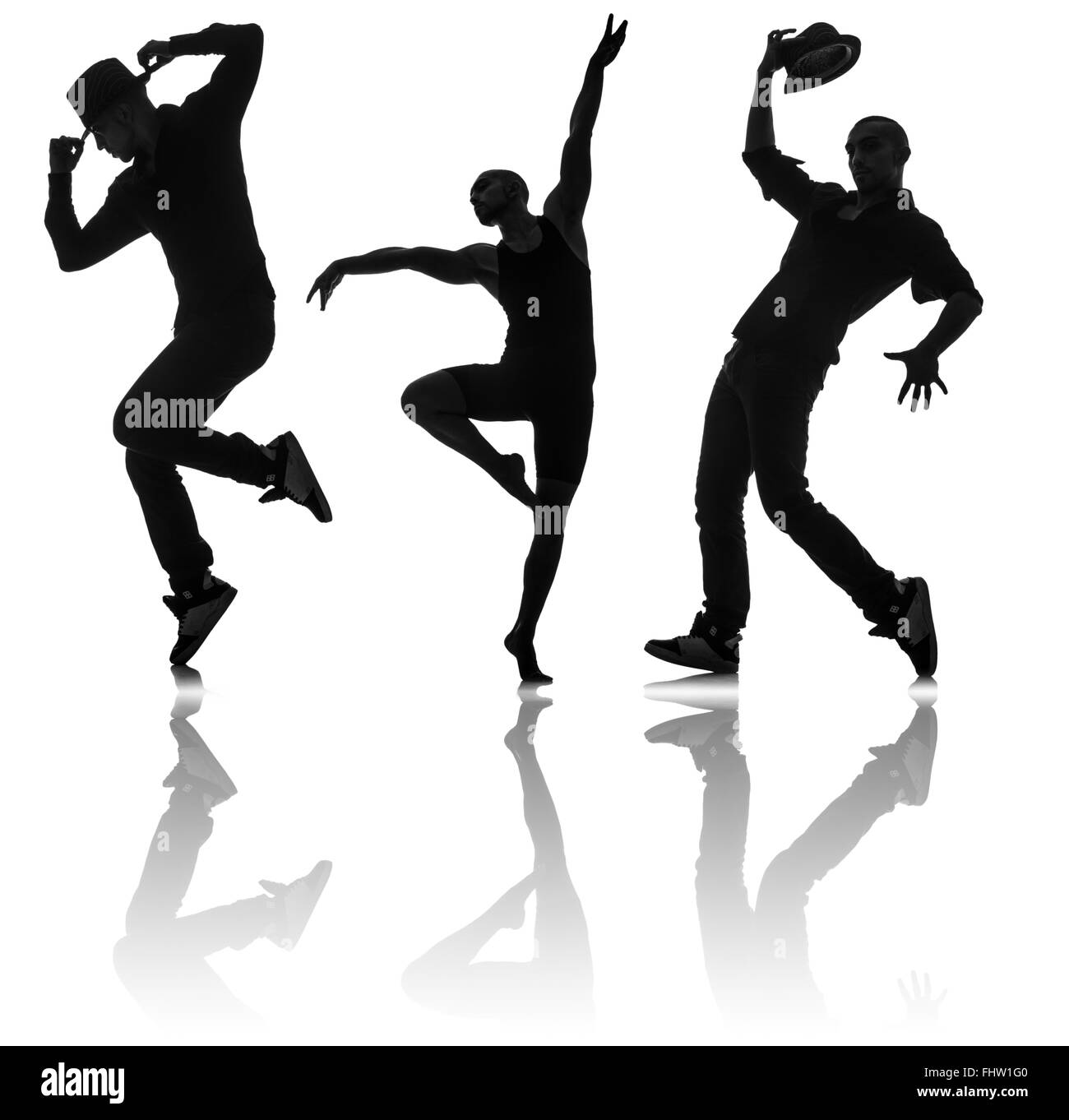 Silhouettes of dancers in dancing concept Stock Photo - Alamy