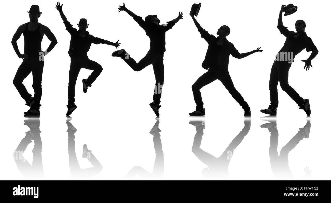Silhouettes of dancers in dancing concept Stock Photo - Alamy