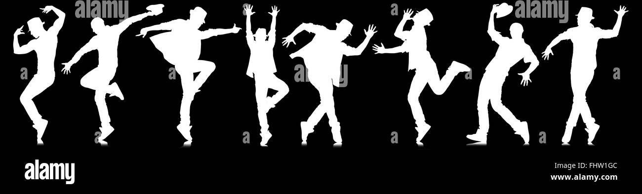 Silhouettes of dancers in dancing concept Stock Photo - Alamy