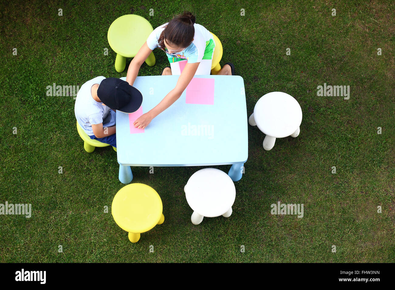 Fun outdoor activities. Creative fun way to boredom. Children play in ...