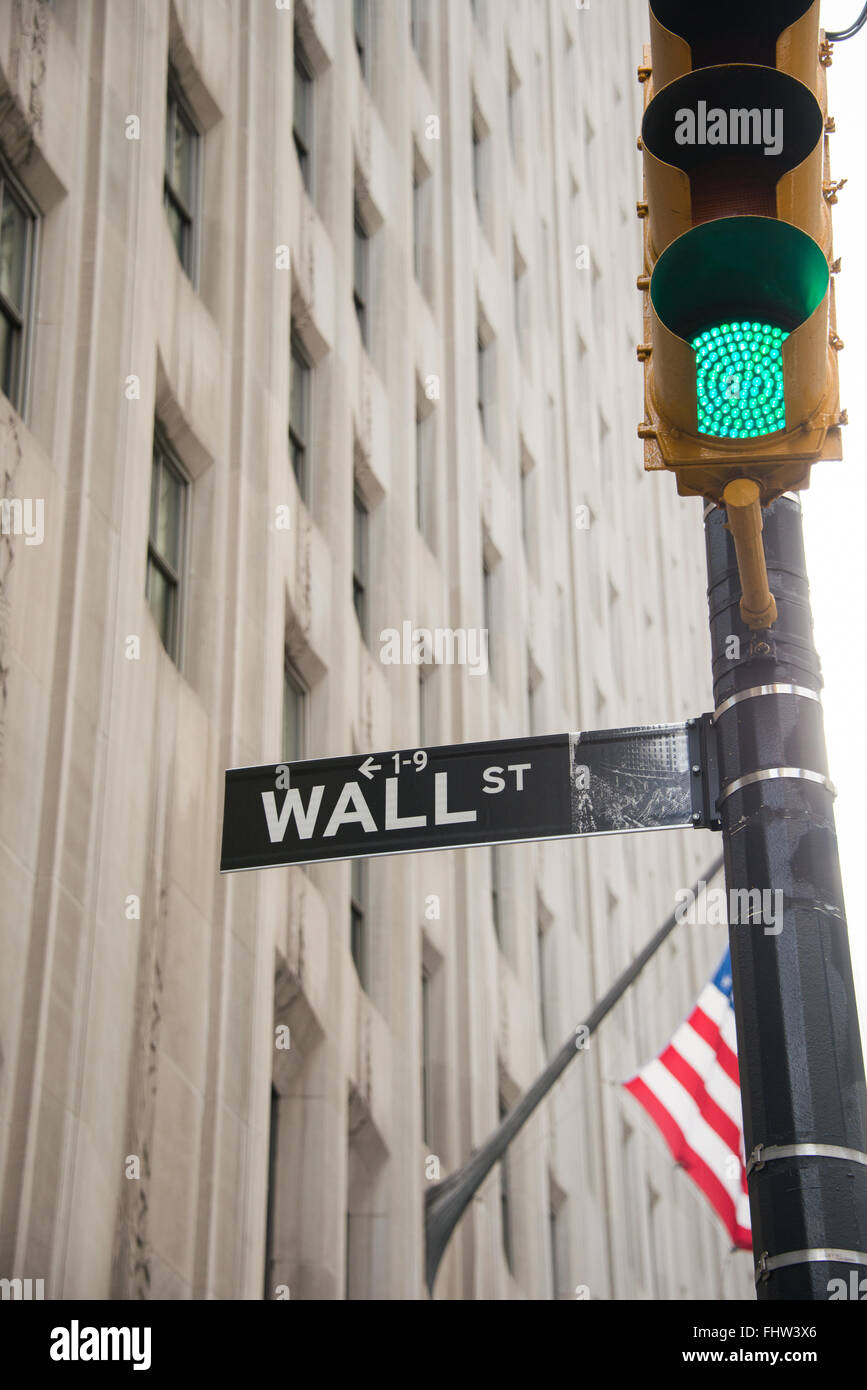 Sign on the Wall Street Stock Photo - Alamy