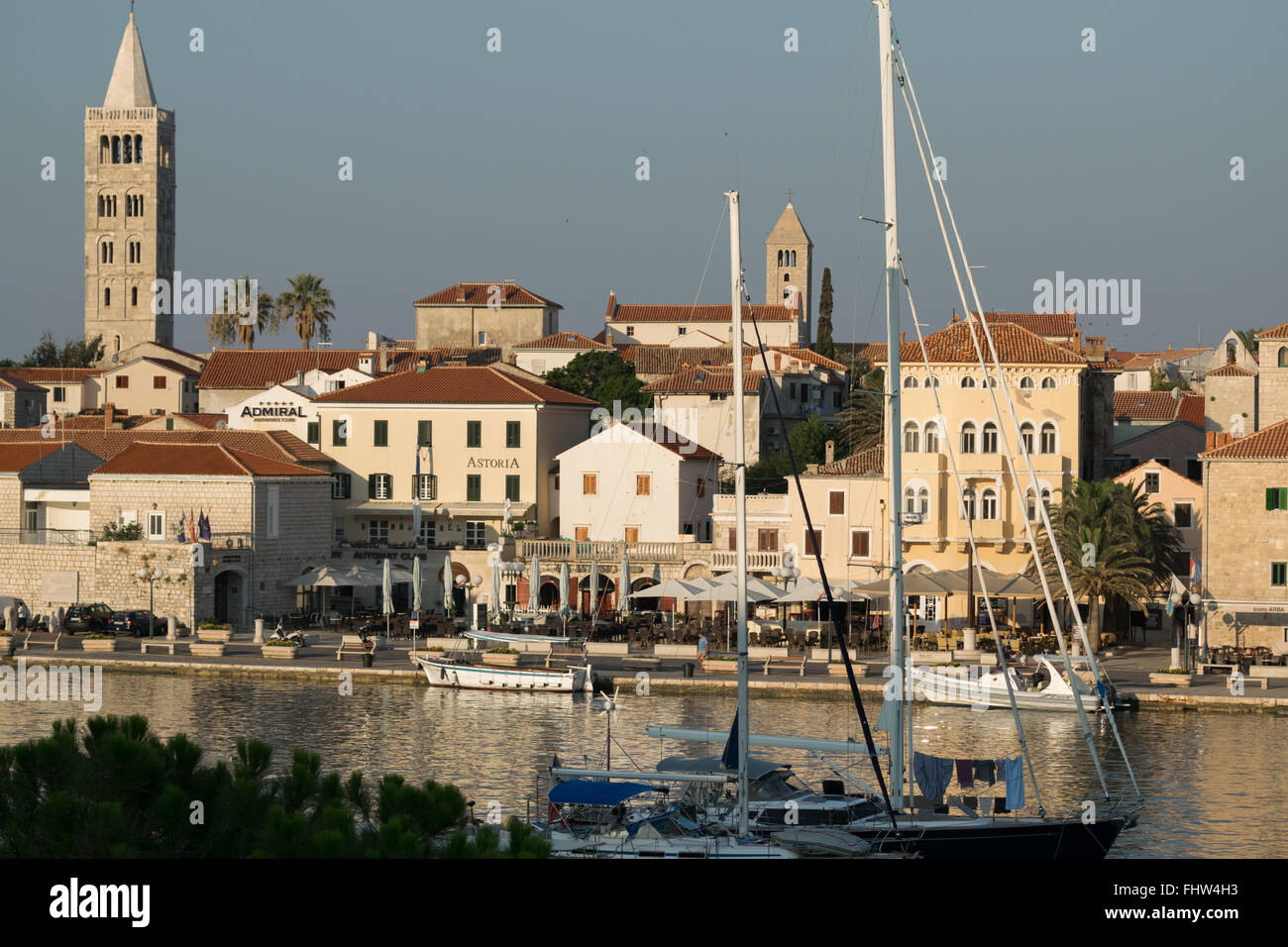 Rab, Croatia - August 9, 2015: View of the town of Rab, Croatian ...