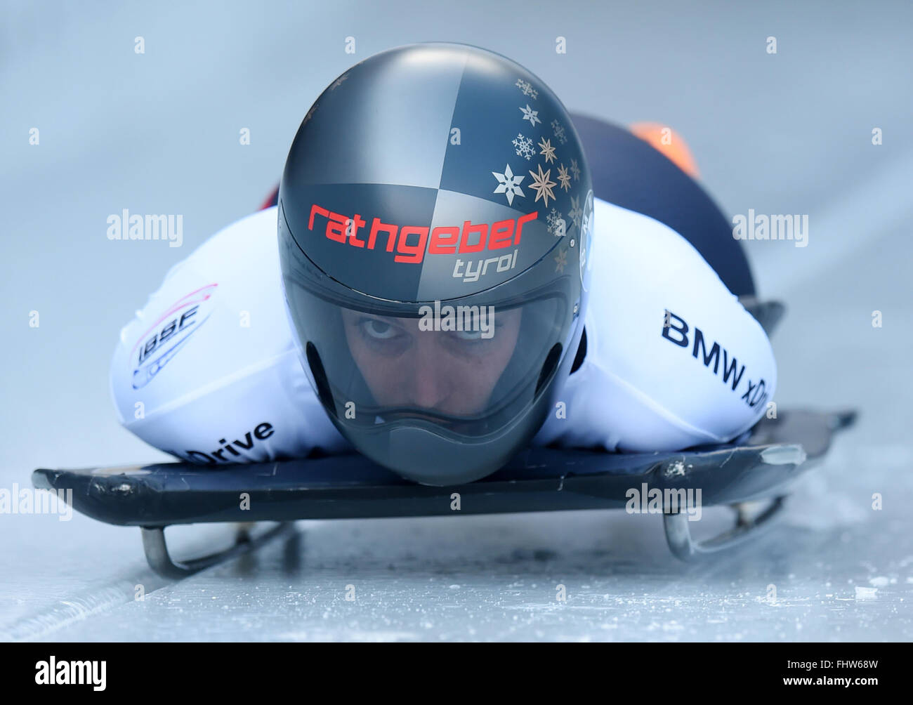 Koenigssee, Germany. 26th February, 2016. Austrian Skeleton pilot ...