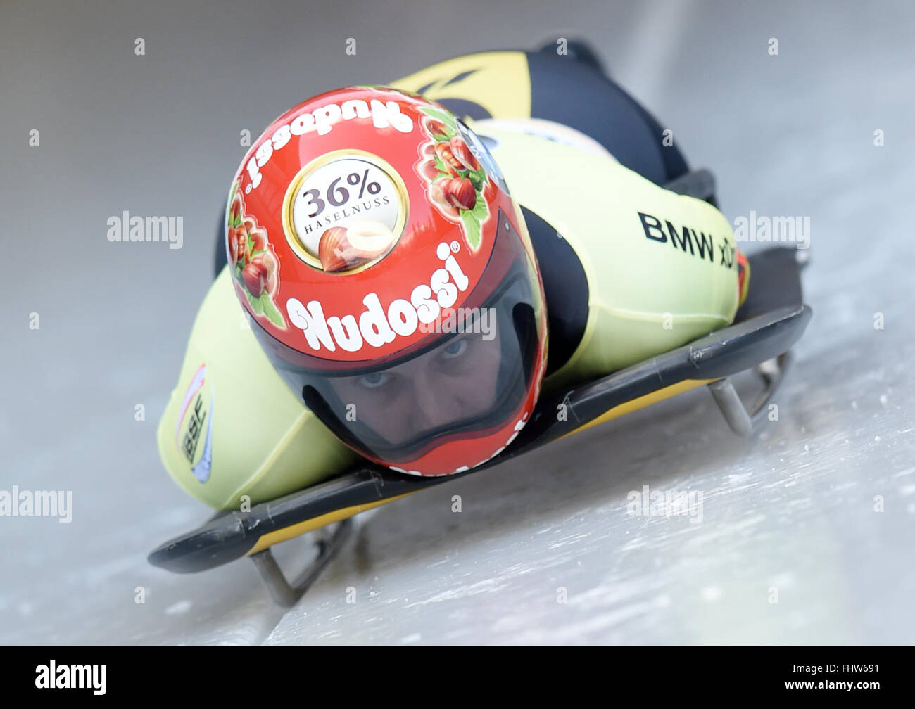 Koenigssee, Germany. 26th February, 2016. German Skeleton pilot Tina ...