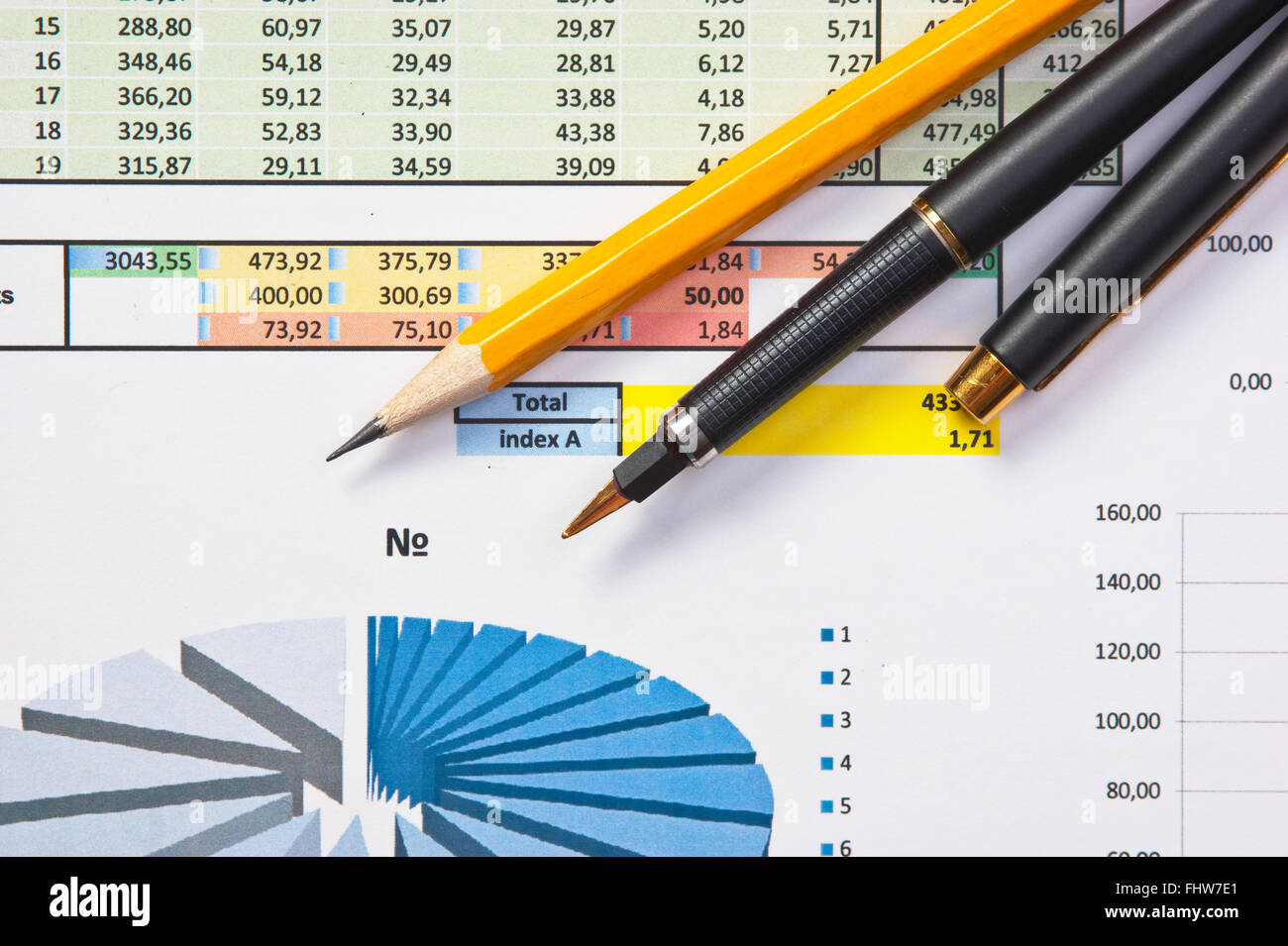 paper work with the diagram Stock Photo - Alamy