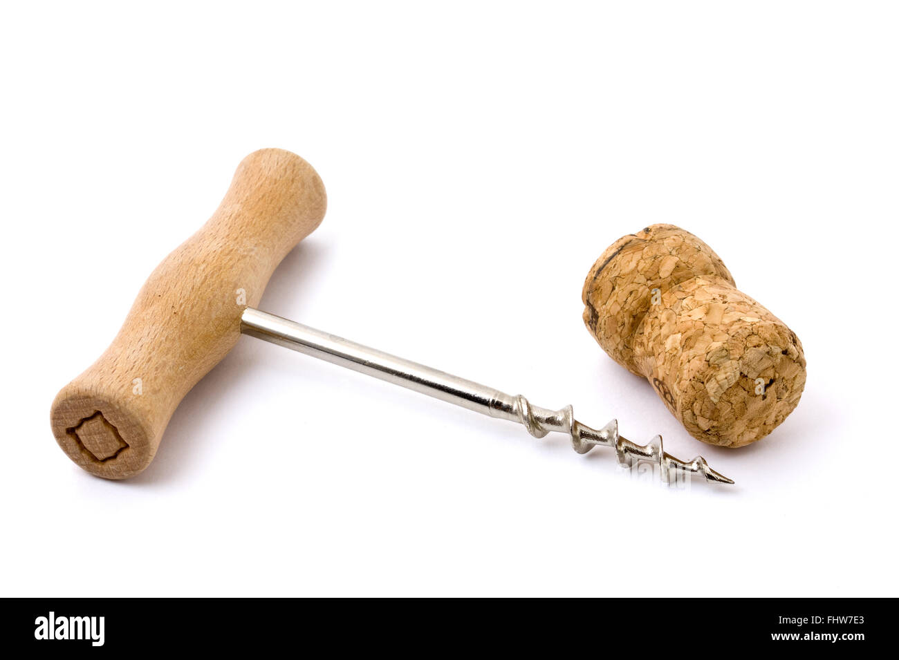 corkscrew and cork Stock Photo - Alamy