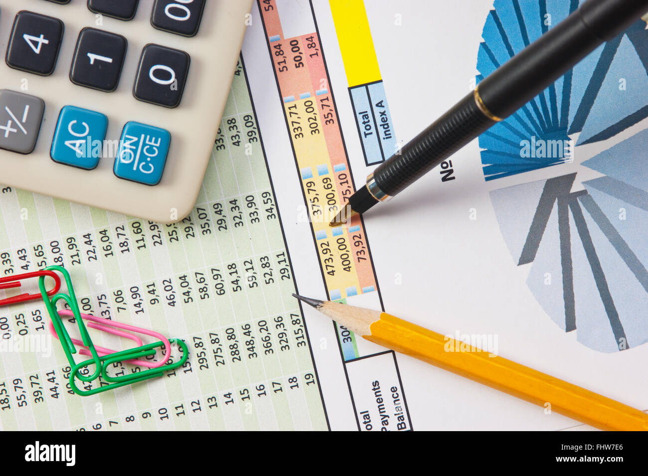 paper work with the diagram Stock Photo - Alamy