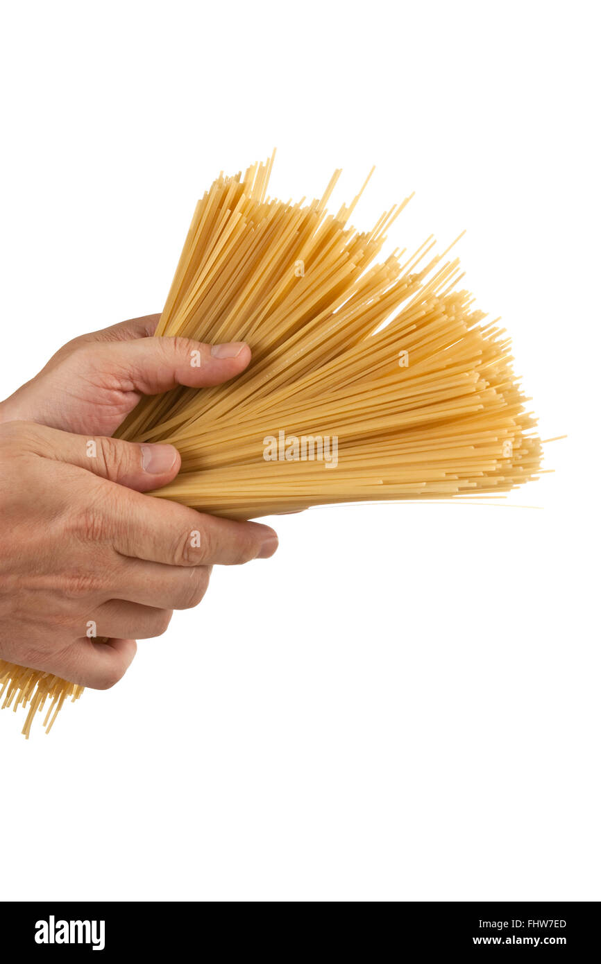 Pasta in hands Stock Photo - Alamy