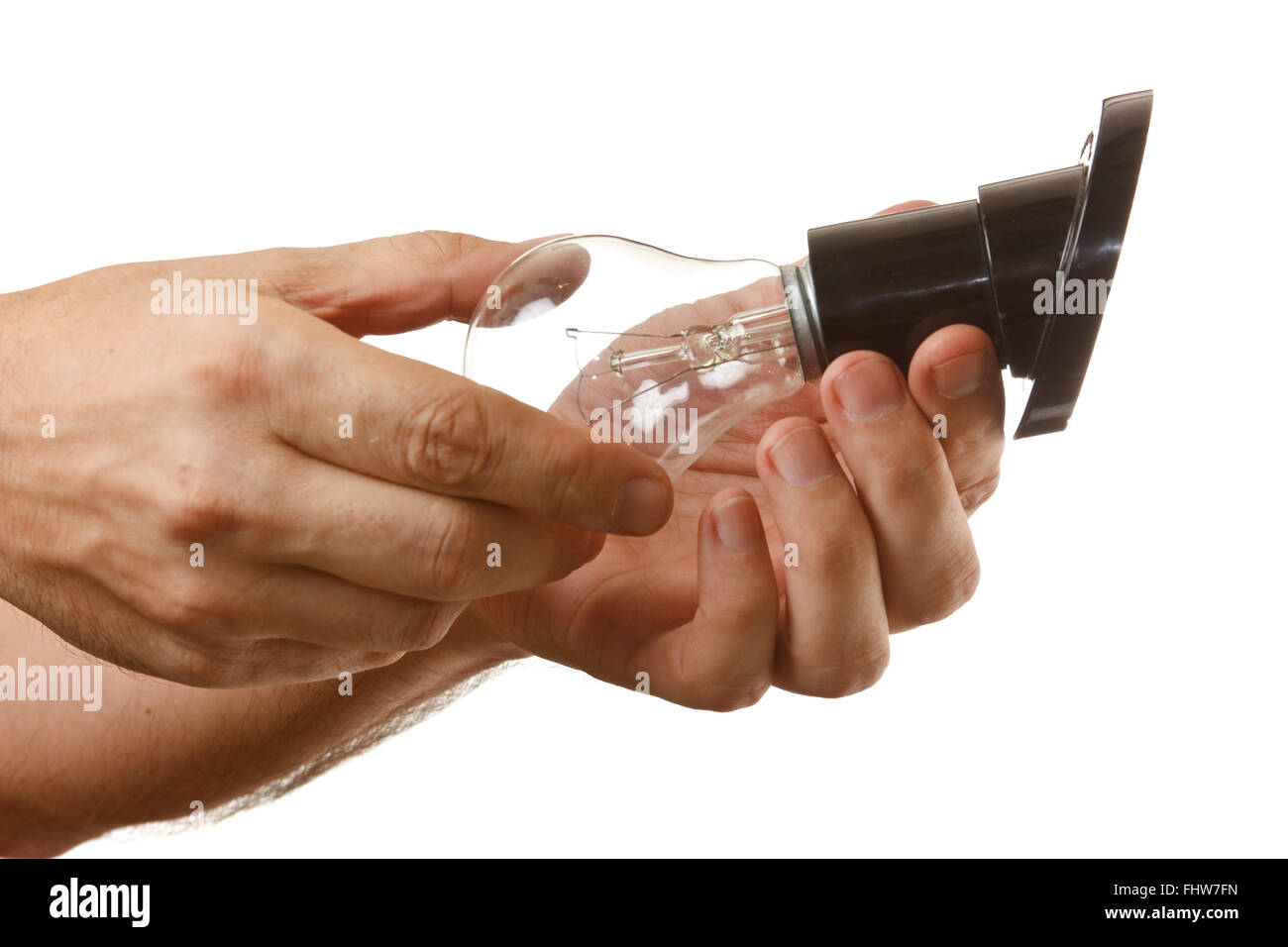 Hand twists bulb hi-res stock photography and images - Alamy