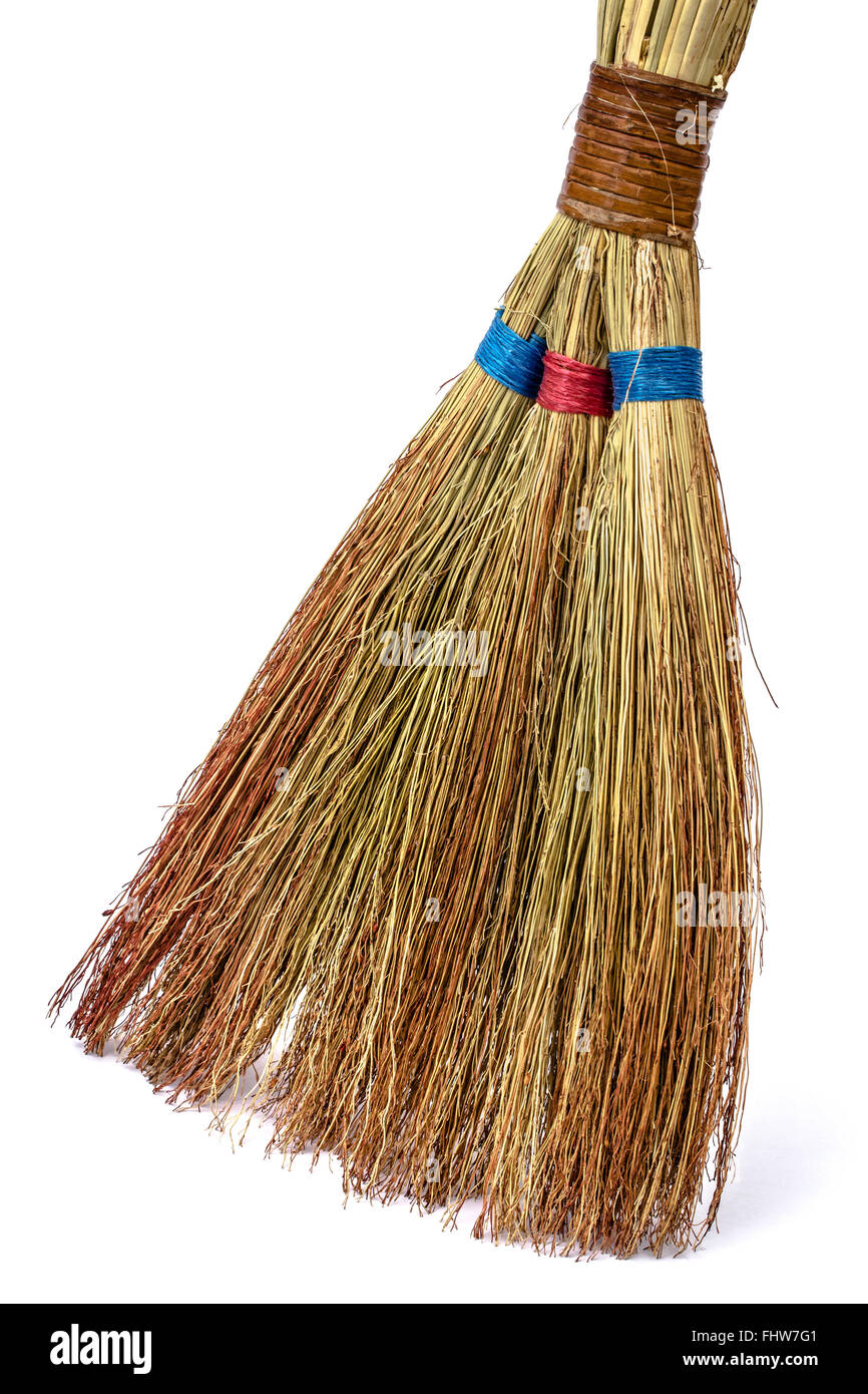 Besom, isolated on white background Stock Photo - Alamy