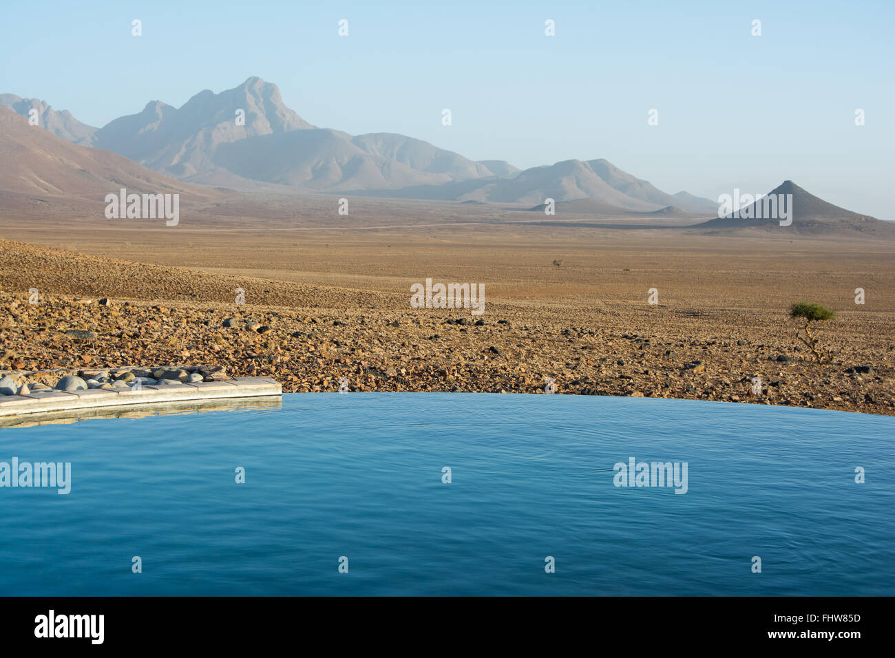 Swimming pool with a view in the Namib Desert Stock Photo - Alamy