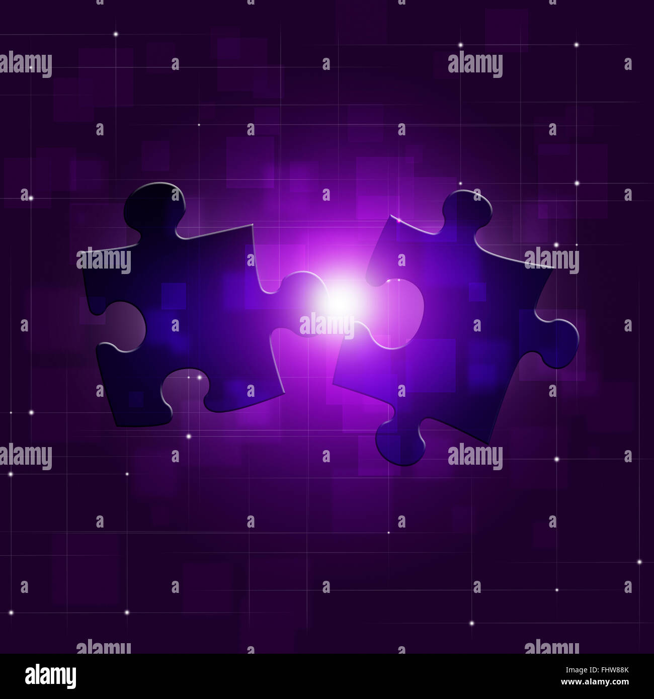 abstract puzzle connection concept dark business background Stock Photo ...