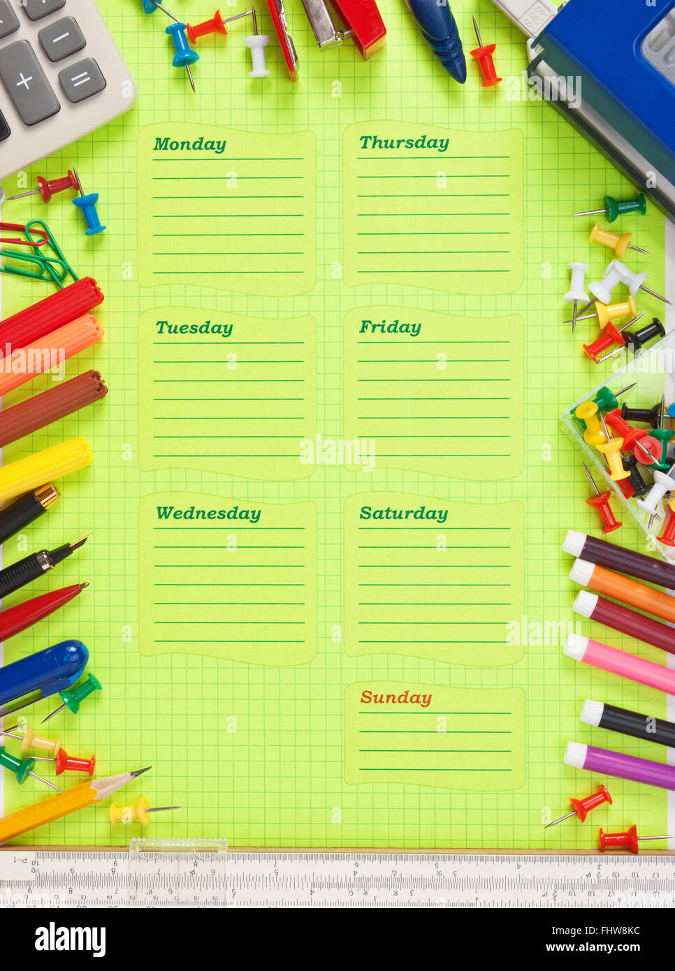 school schedule for the week Stock Photo - Alamy