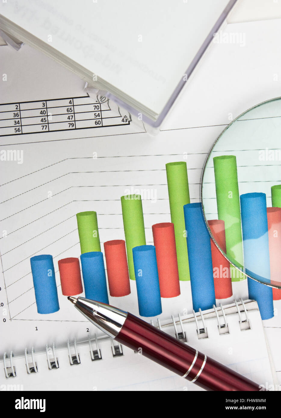 pen and stock chart Stock Photo - Alamy